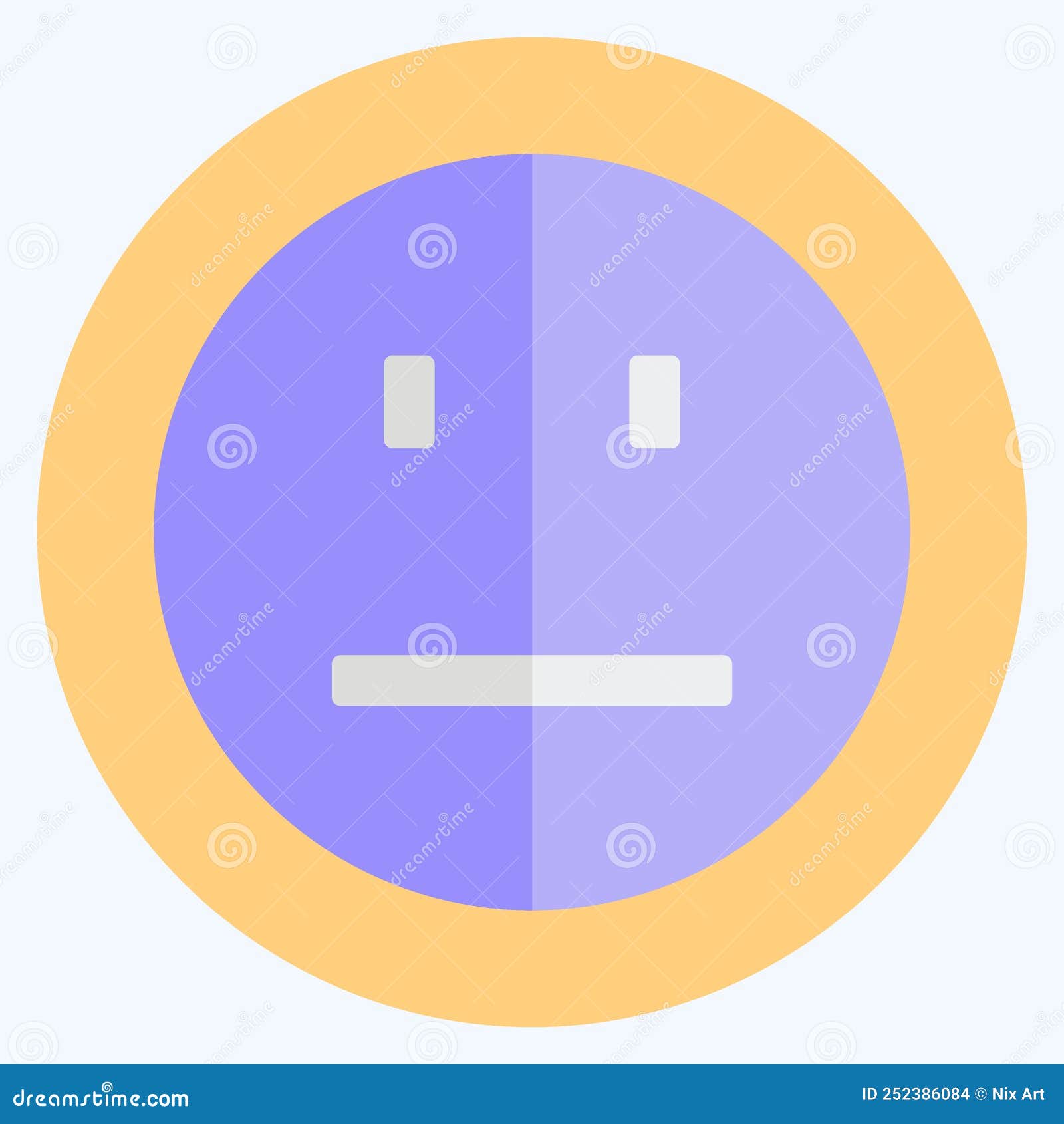 Icon Emoticon Straight Face. Suitable for Emoticon Symbol. Flat Style ...