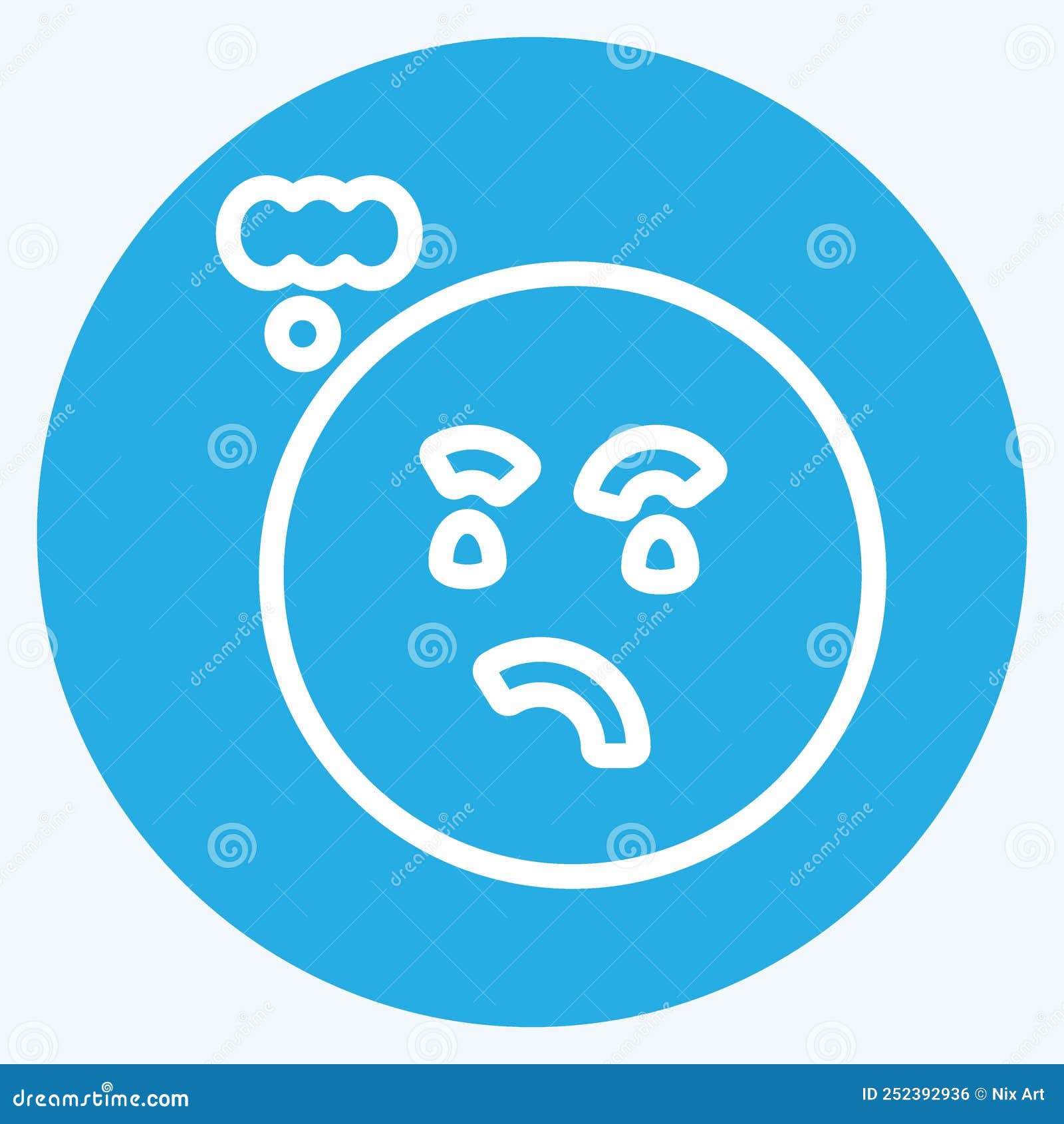 Icon Emoticon Thinking. Suitable for Emoticon Symbol. Blue Eyes Style ...