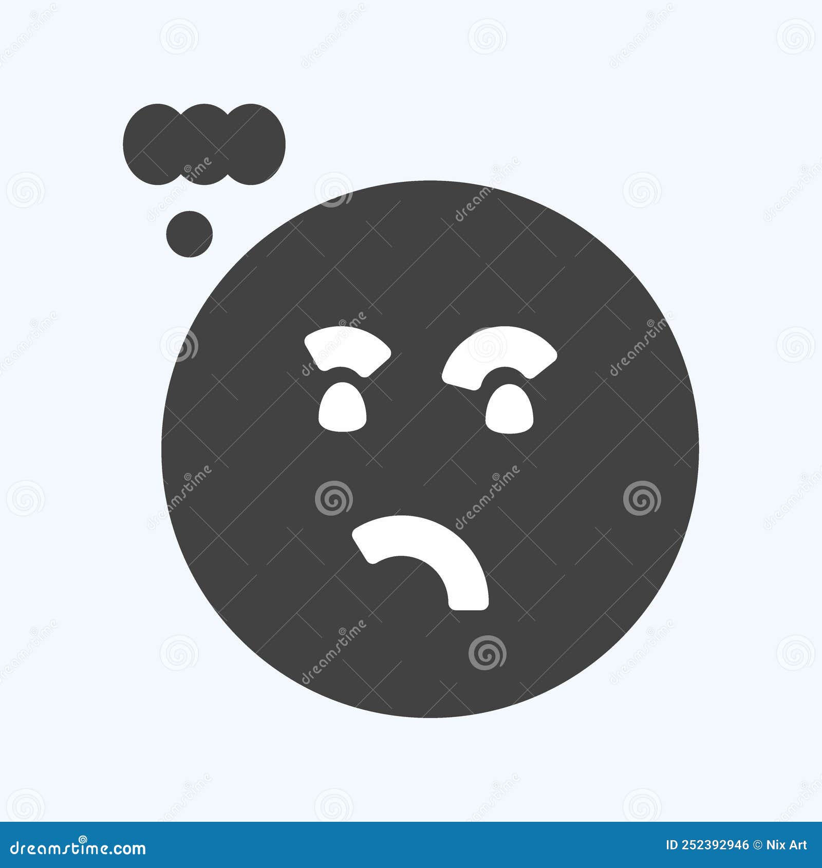 Icon Emoticon Thinking. Suitable for Emoticon Symbol. Glyph Style ...
