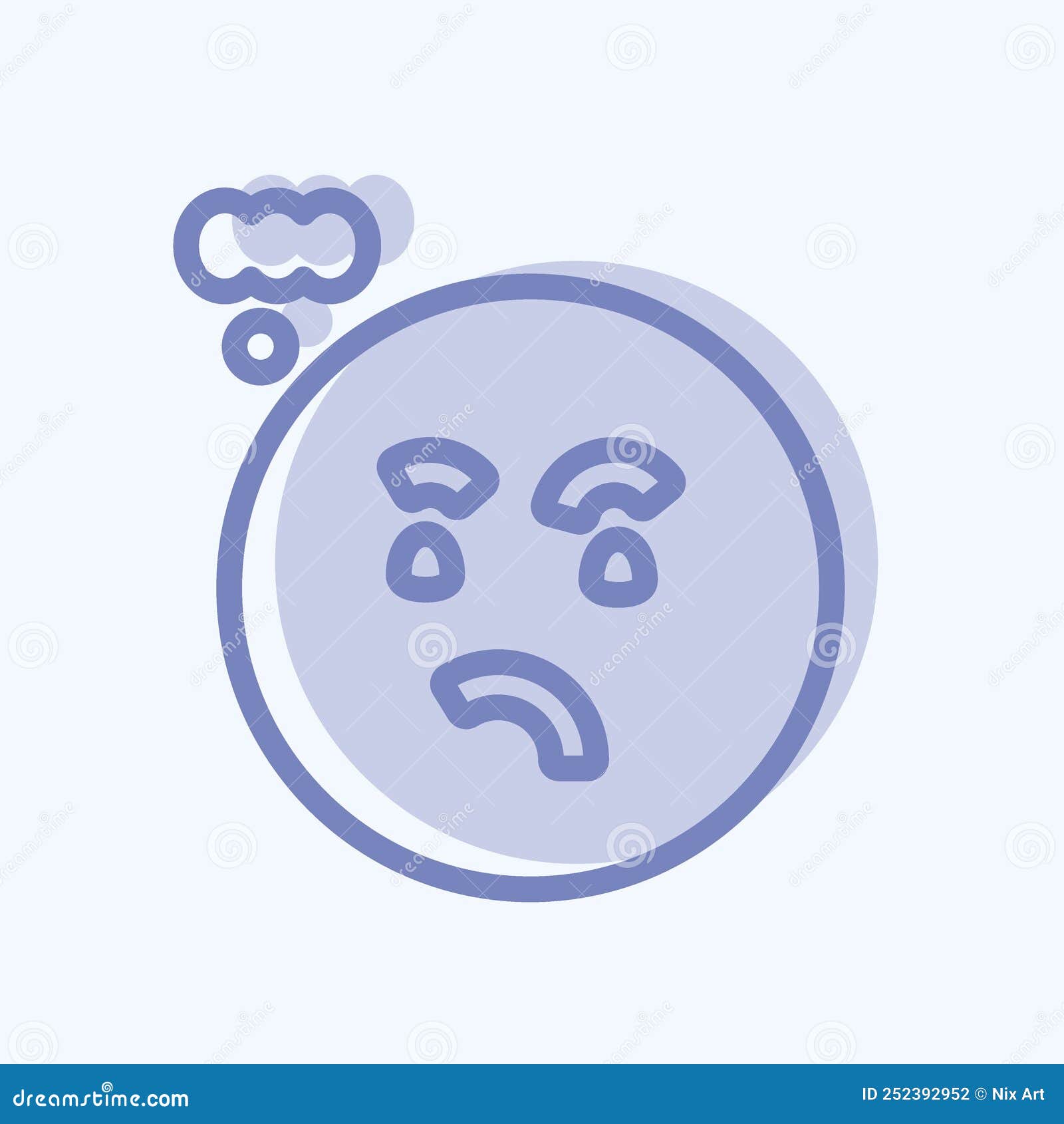 Icon Emoticon Thinking. Suitable for Emoticon Symbol. Two Tone Style ...