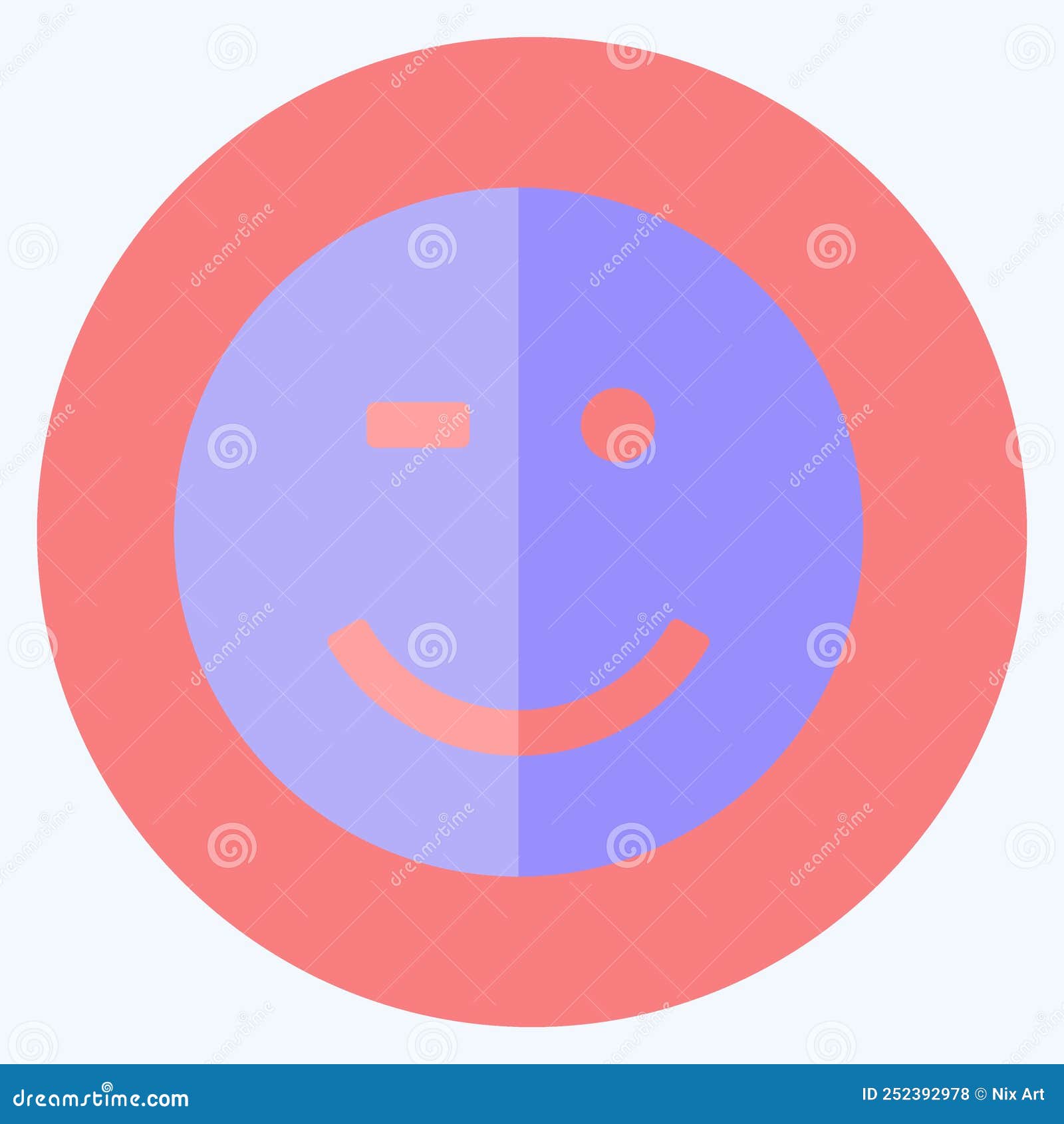 Icon Emoticon Winking. Suitable for Emoticon Symbol. Flat Style. Simple ...