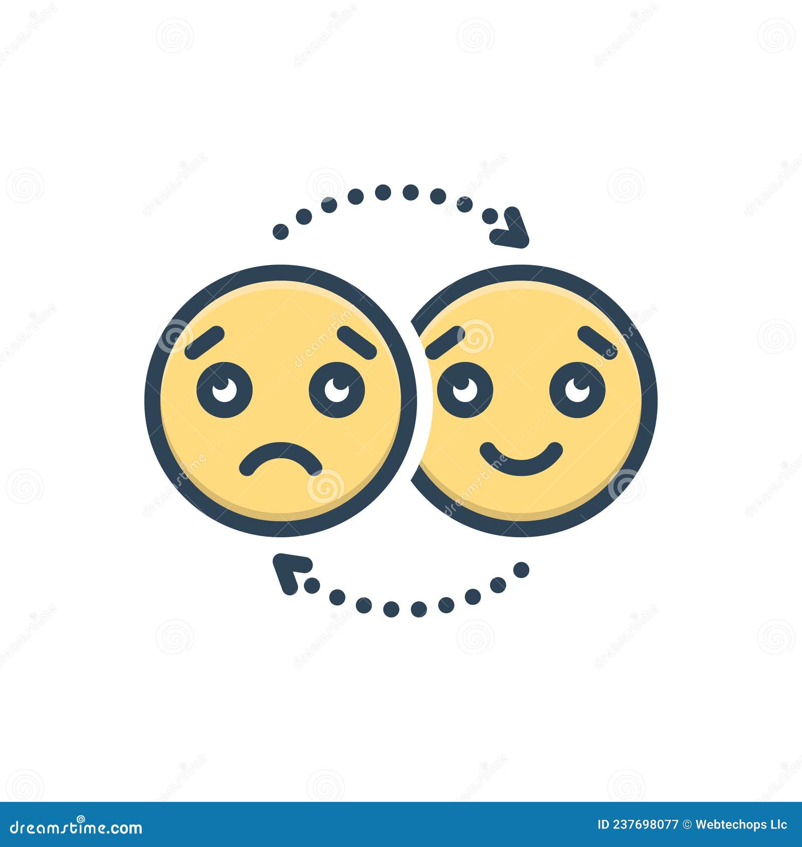 Color Illustration Icon for Emotion, Sentiment and Sensibility Stock ...