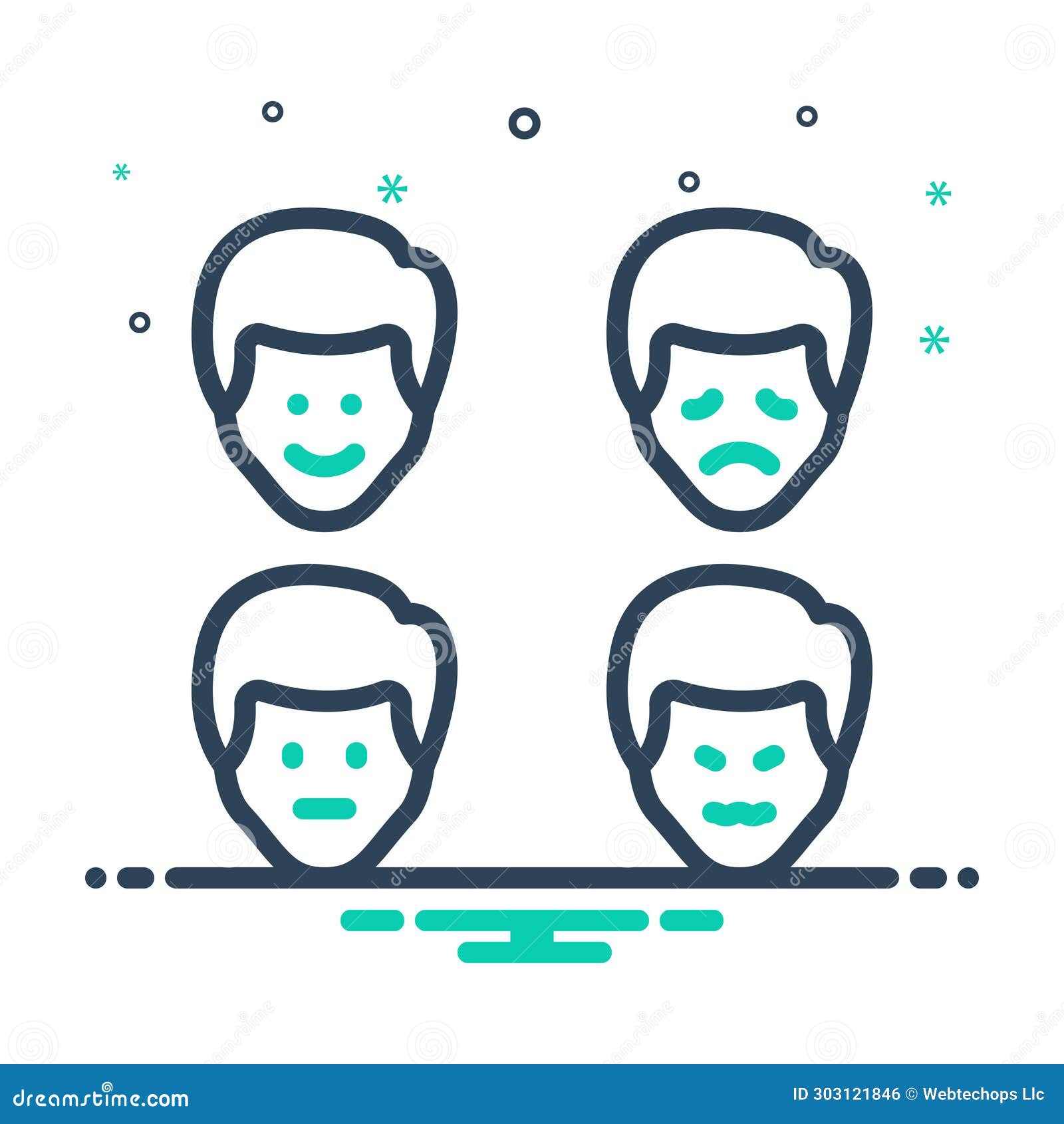 Mix Icon for Emotions, Reaction and Smile Stock Vector - Illustration ...