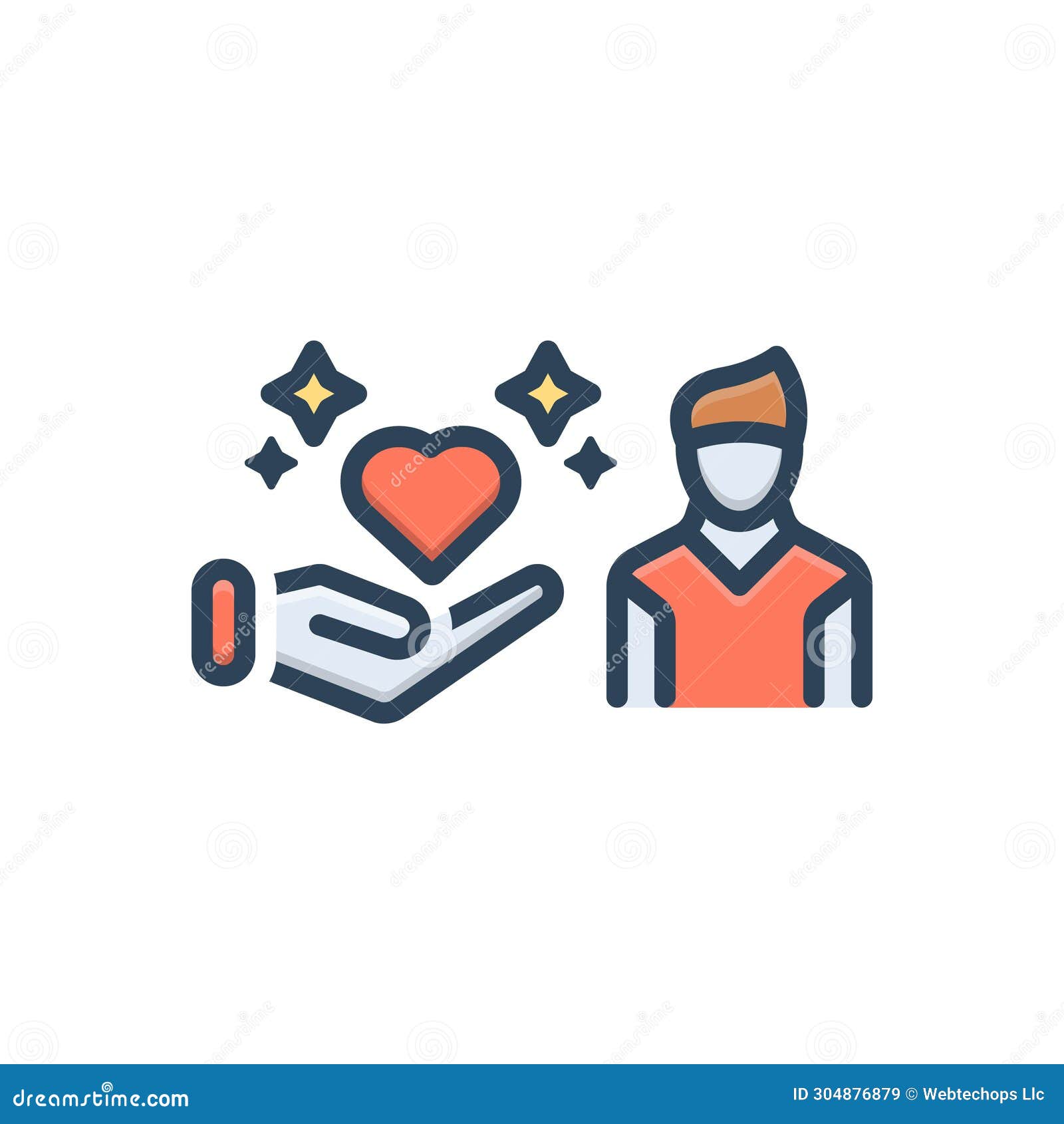 Color Illustration Icon for Empathy, Sympathy and Feeling Stock Vector ...