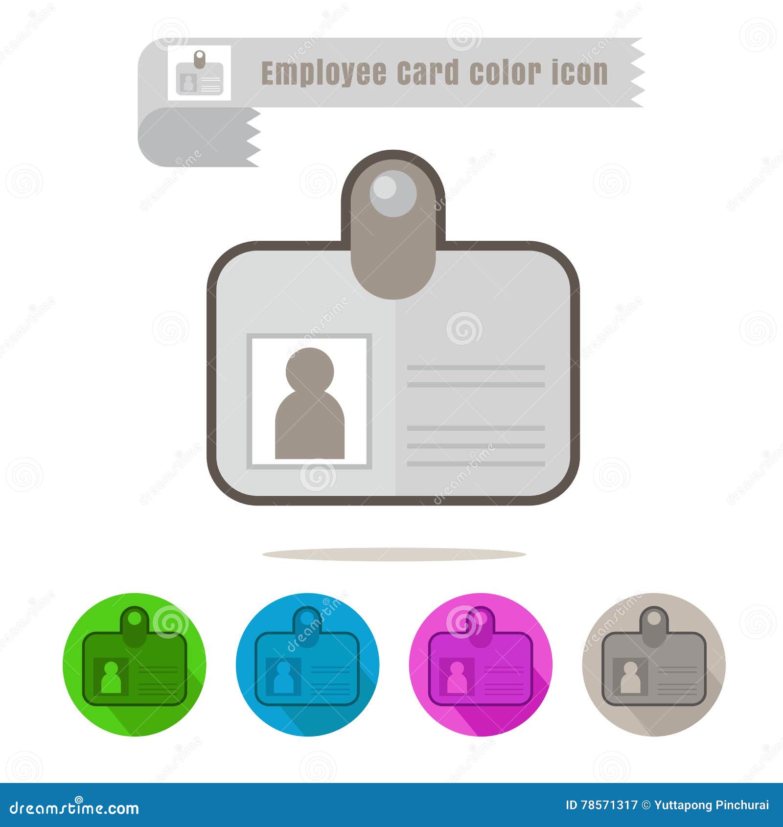 Employee Id Card In Modern Style, Biodata Card Cartoon Vector ...