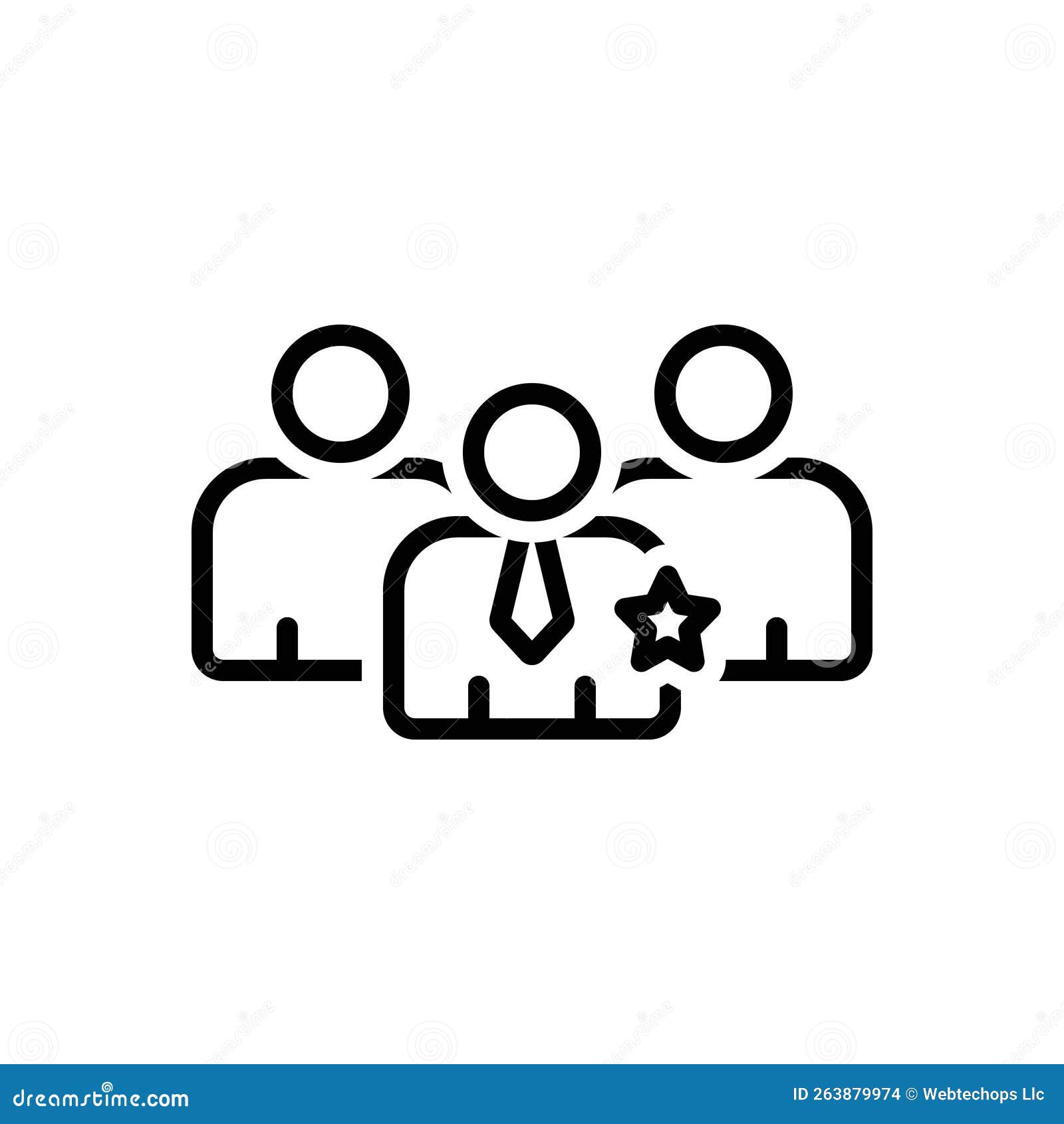 Black Line Icon for Employer, Head and Group Stock Vector ...