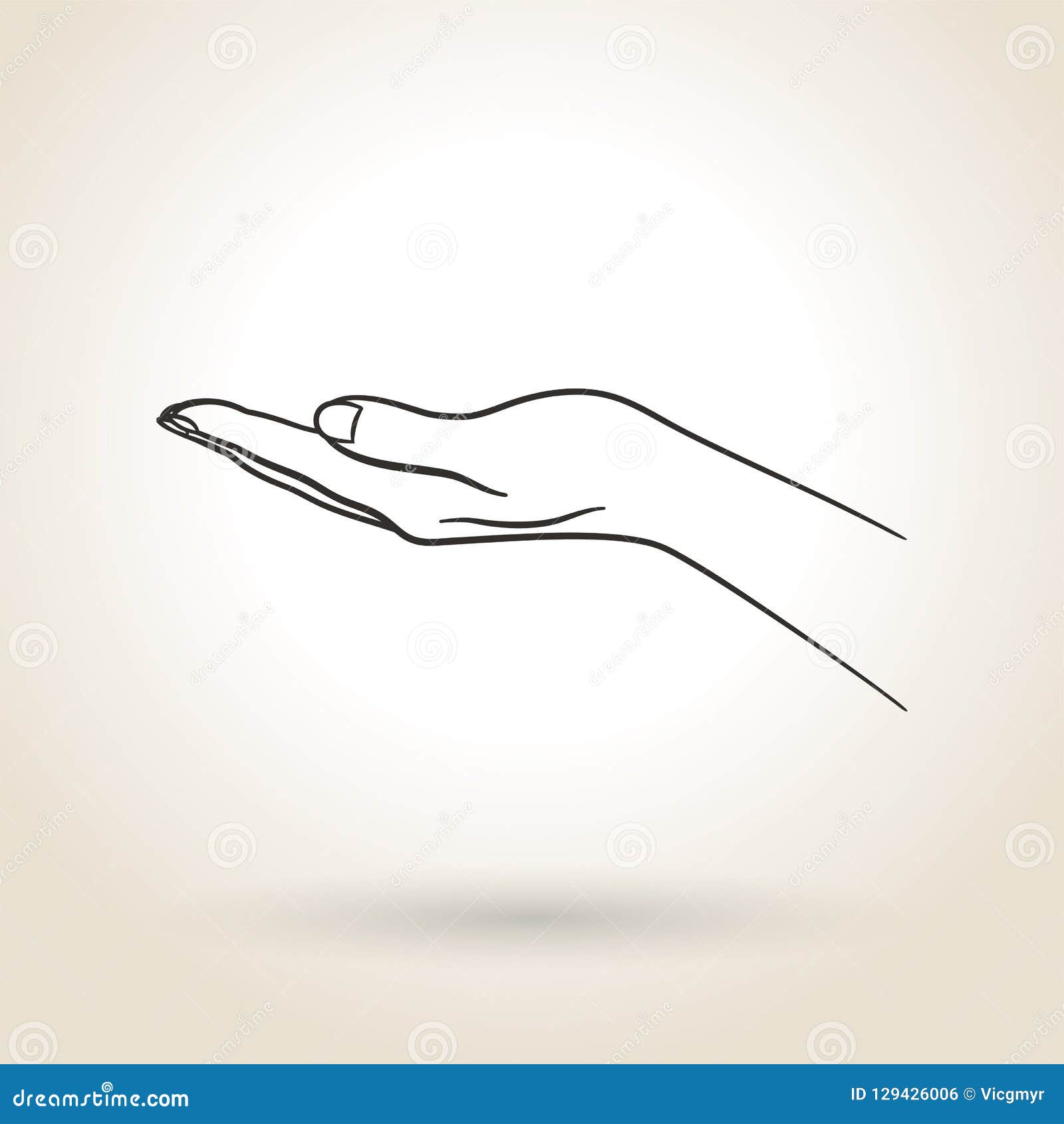 Icon Empty Open Hand stock vector. Illustration of design - 129426006