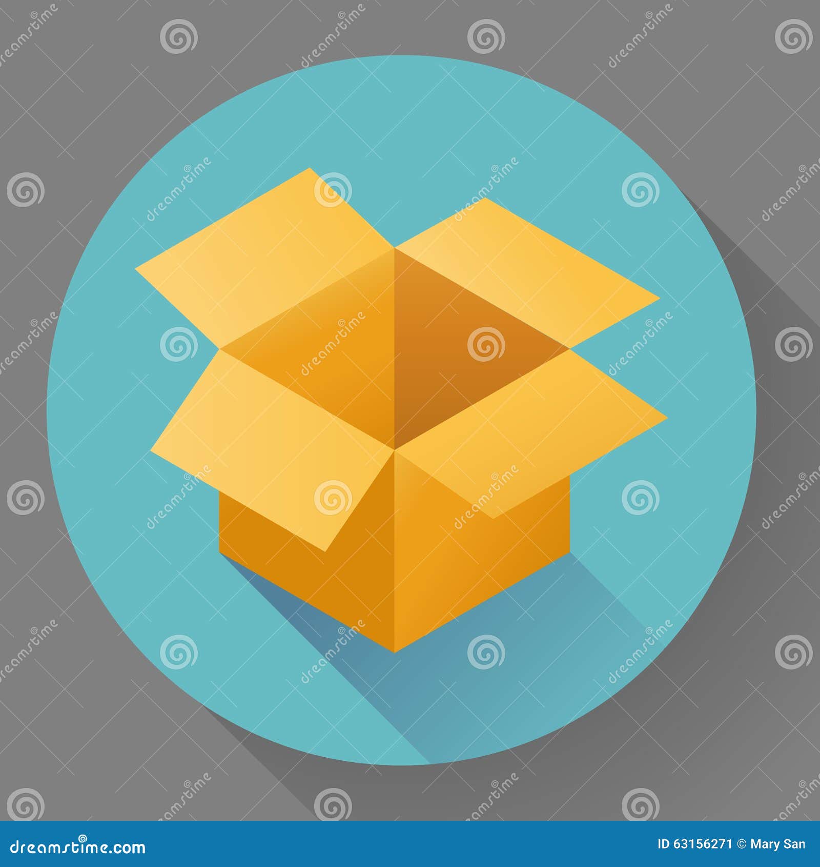 Icon of Empty Post Cargo Cardboard Box. Flat Style Stock Vector ...