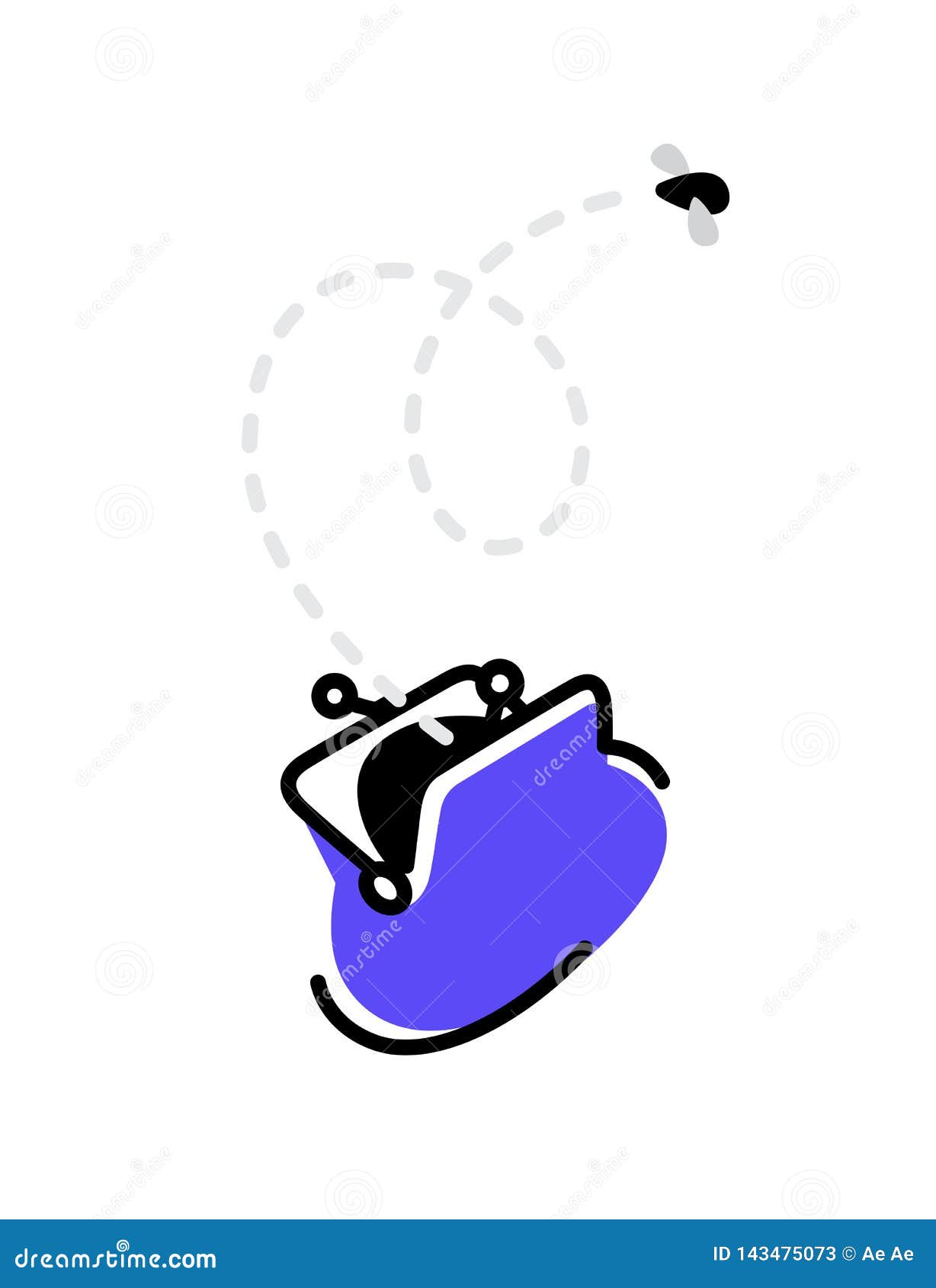 Icon Empty Wallet with a Fly. Vector. the Image or Symbol of the ...
