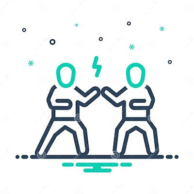 Mix Icon for Encounter, Combat and Confrontation Stock Vector ...