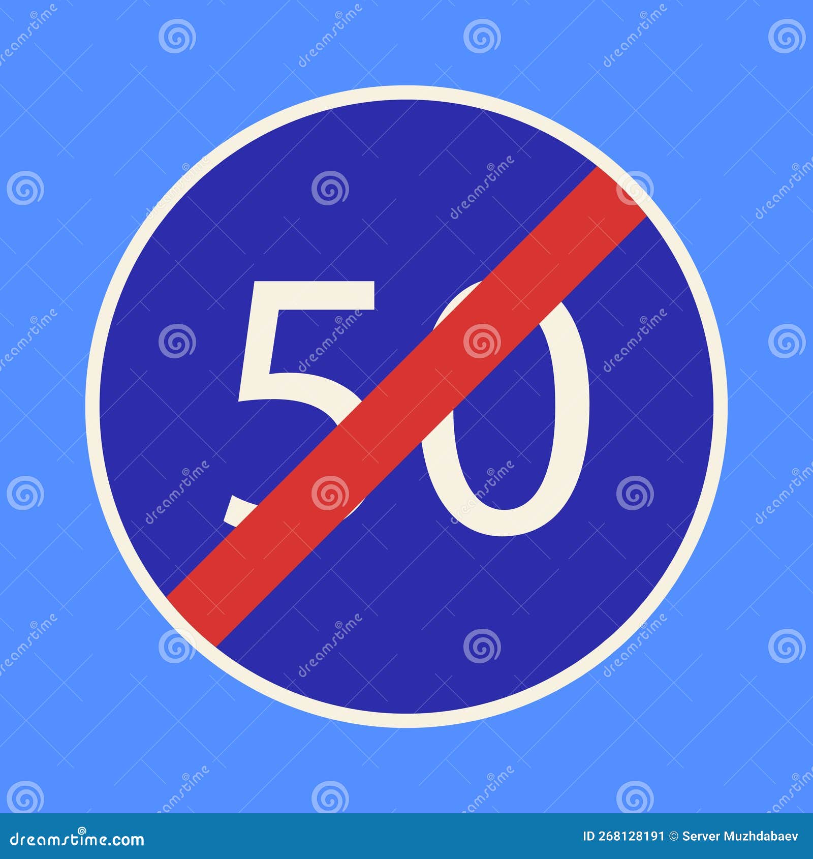 Icon End of the Minimum Speed Limit. Vector Clipart Stock Illustration ...