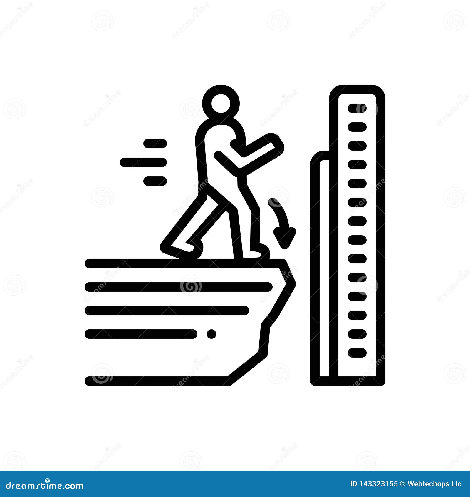 Black Line Icon for Endpoints, Pointer and Finish Stock Vector ...
