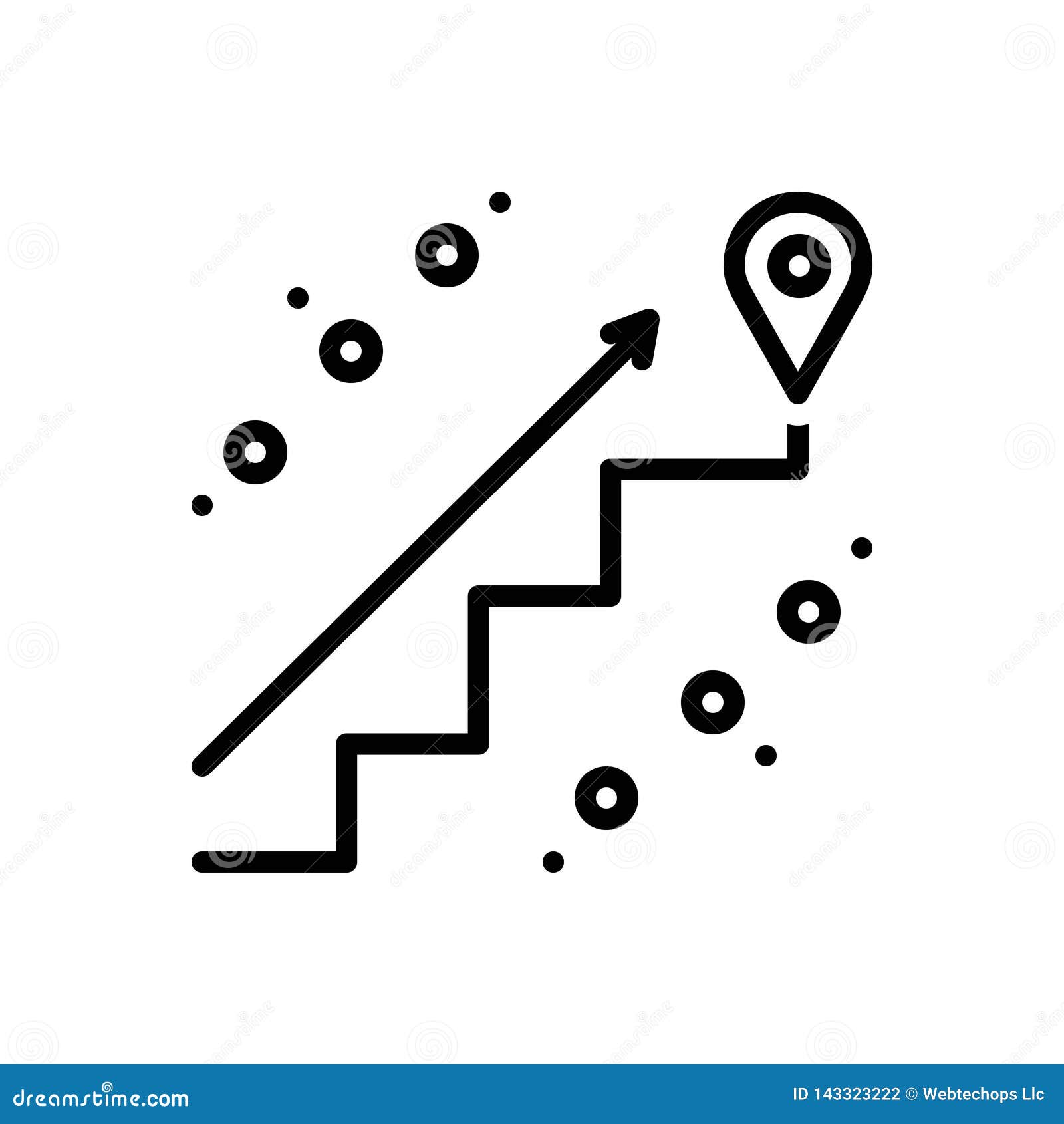 Black Line Icon for Endpoints, Finish and Closing Stock Illustration ...