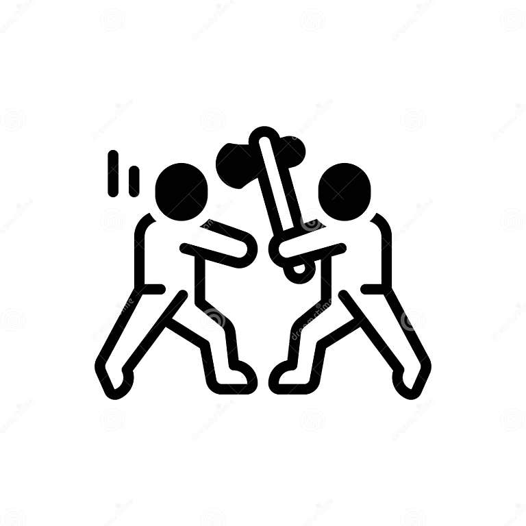 Black Solid Icon for Enemies, Adversary and Enemy Stock Vector ...