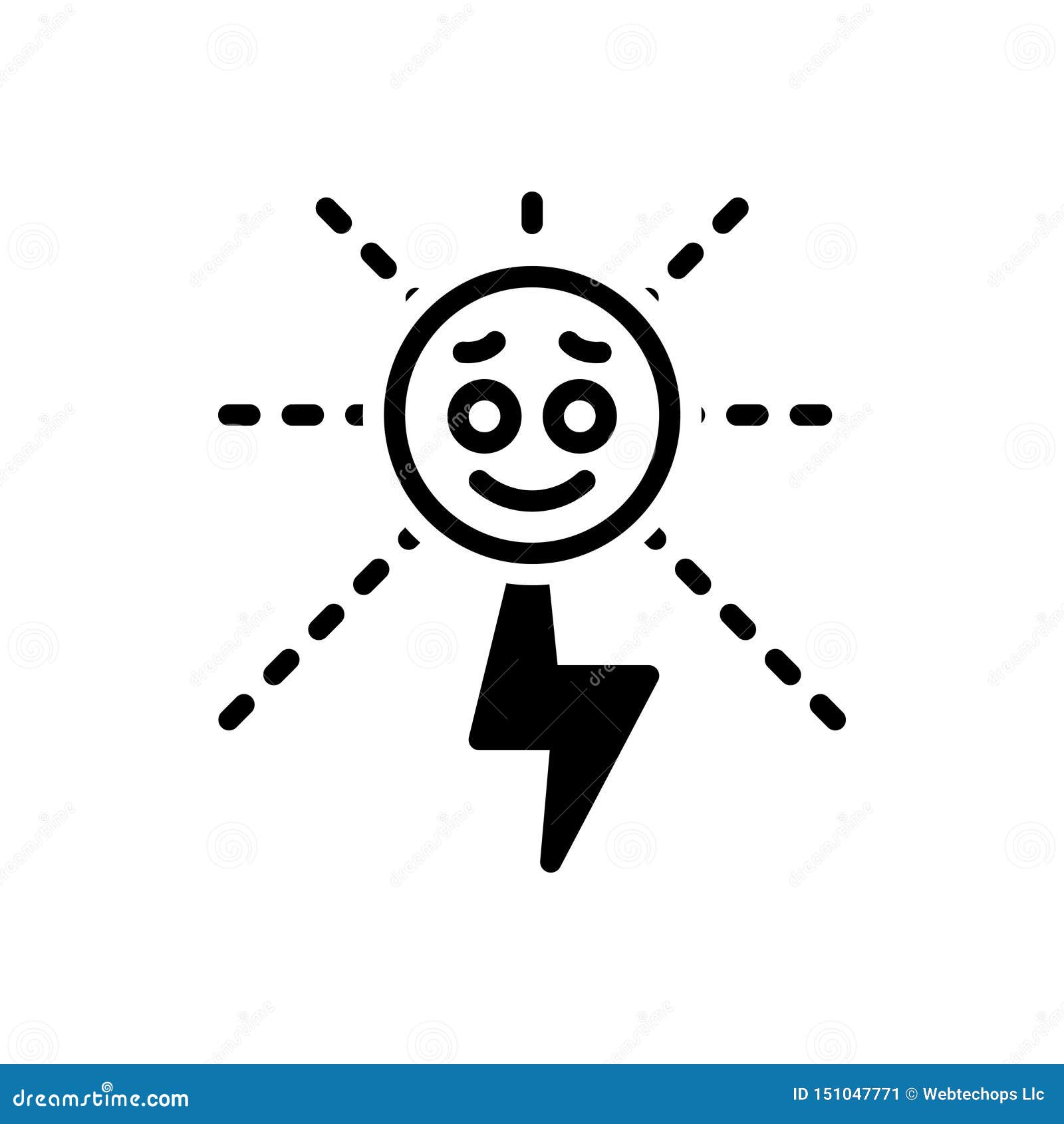 Black Solid Icon for Energy, Strength and Potency Stock Vector ...