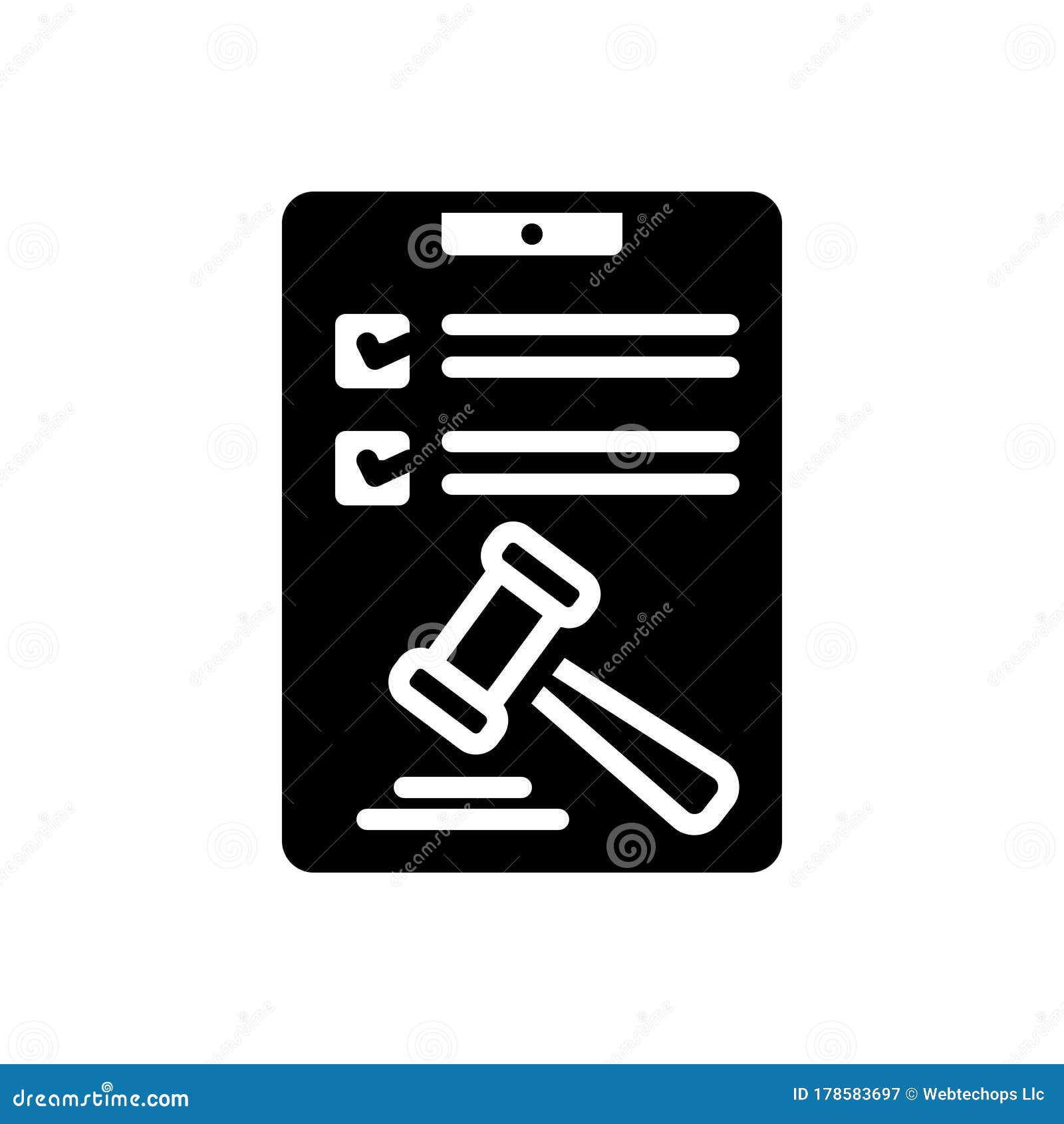 Black Solid Icon for Enforcement, Prophethood and Law Stock Vector ...