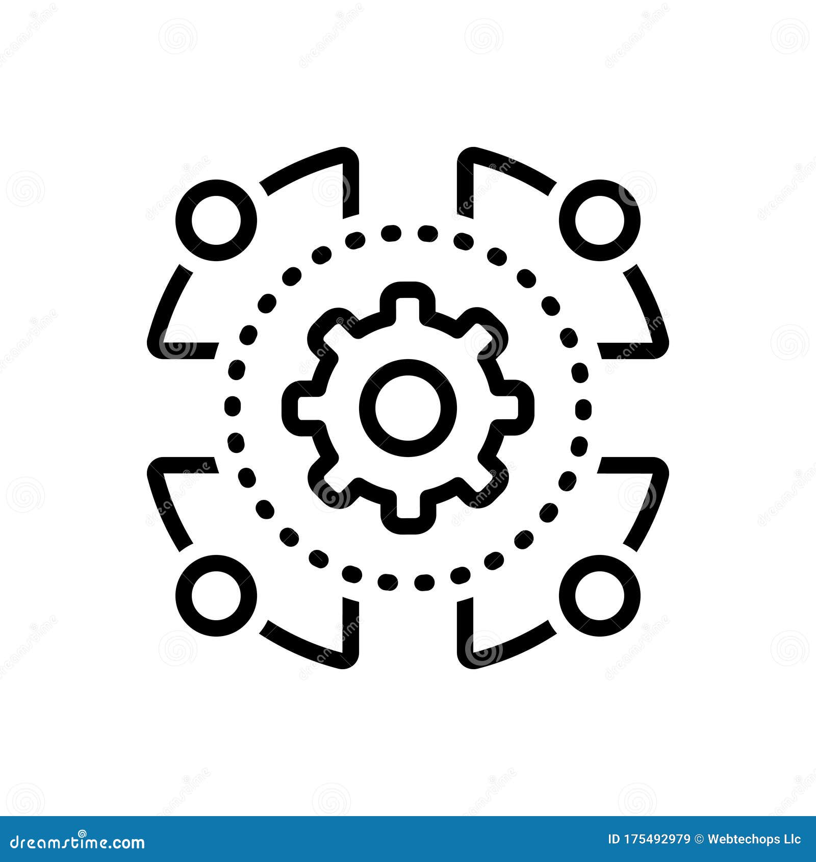 Black Line Icon for Engage, Infliction and Setting Stock Vector ...