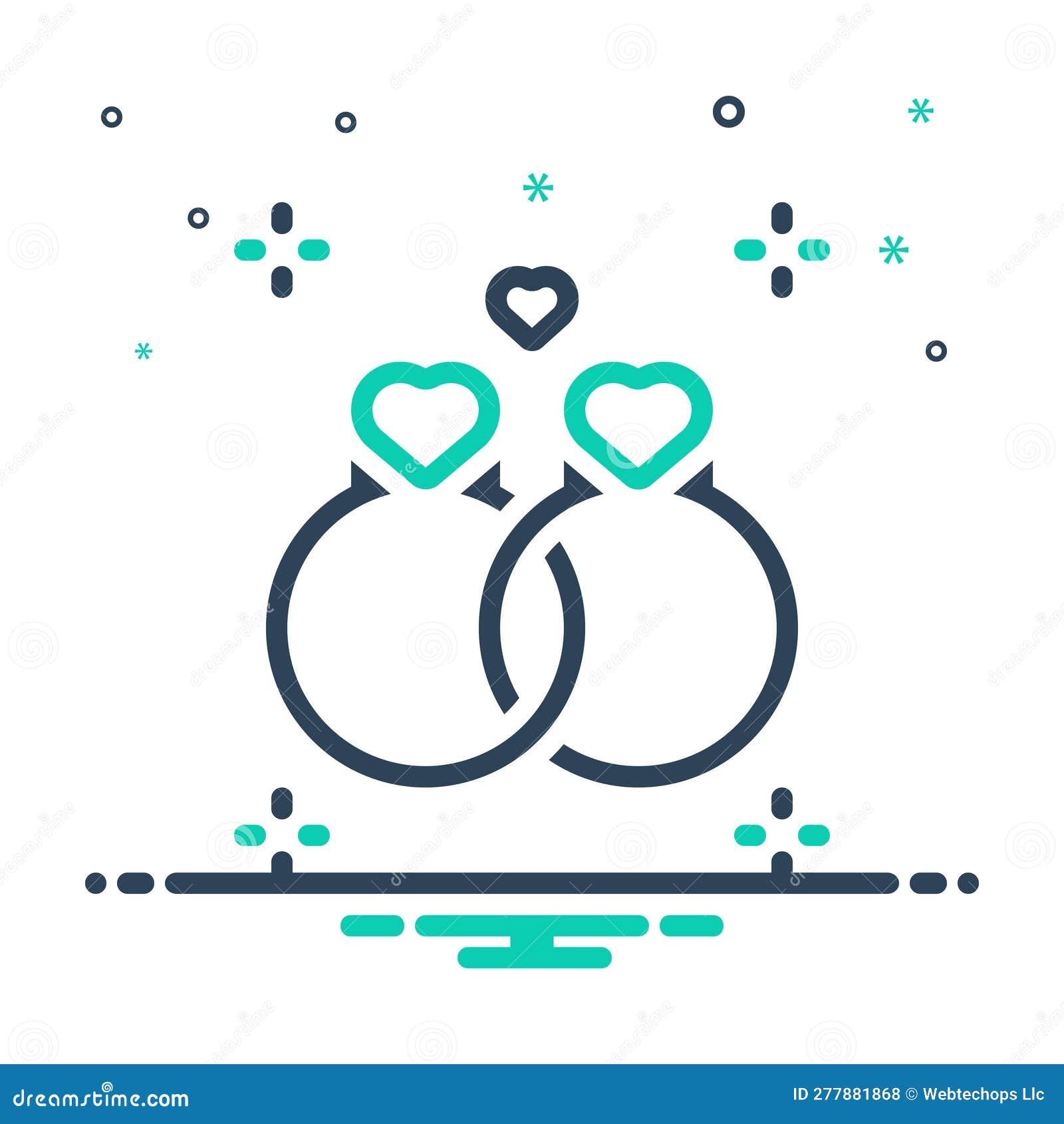 Mix Icon for Engaged, Wedding Rings and Love Stock Vector ...