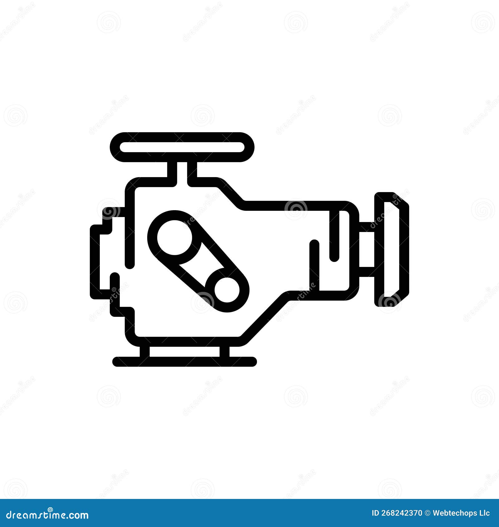 Black Line Icon for Engine, Motor and Mechanism Stock Illustration ...