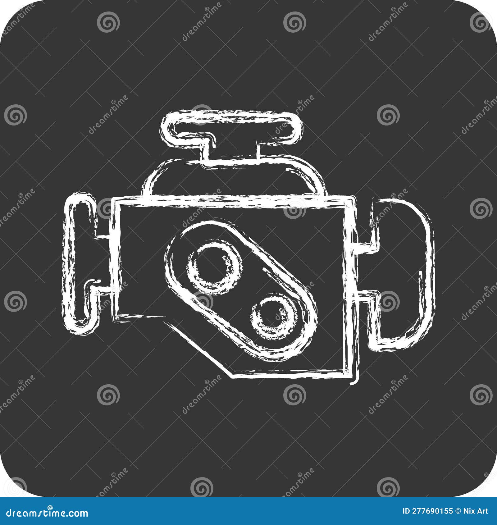 Icon Engine Warning. Suitable for Automotive Symbol. Chalk Style ...