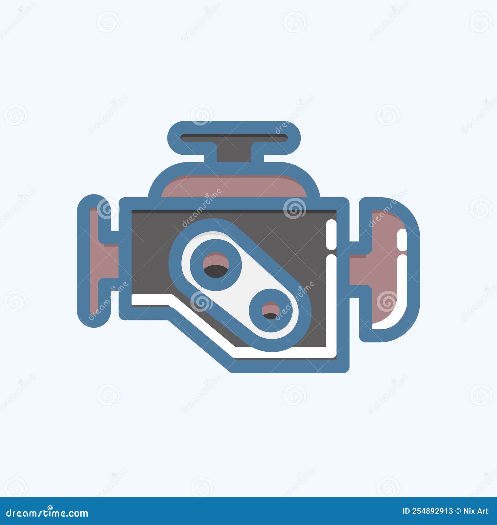 Icon Engine Warning. Suitable for Automotive Symbol. Doodle Style ...