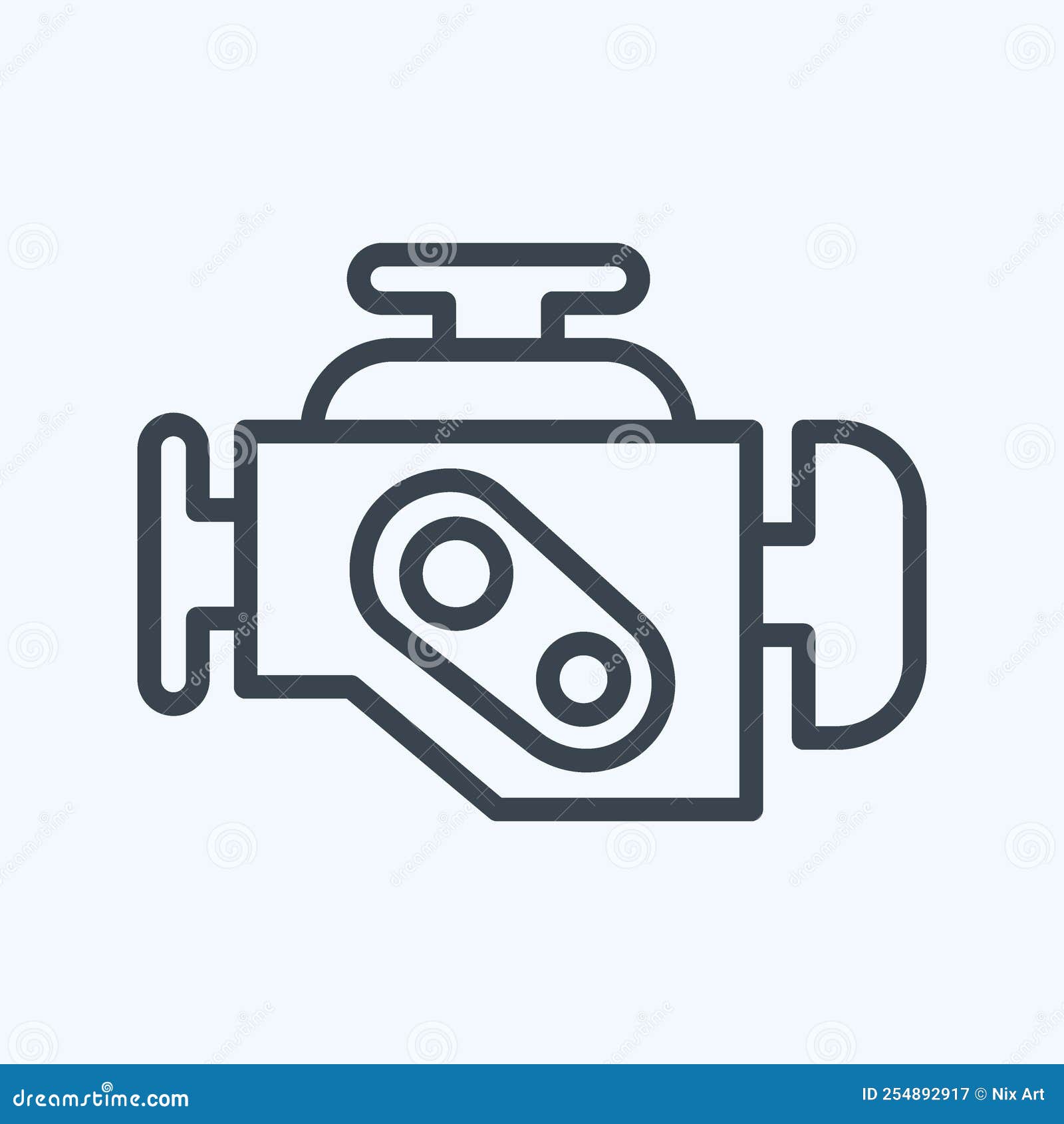 Icon Engine Warning. Suitable for Automotive Symbol. Line Style. Simple ...