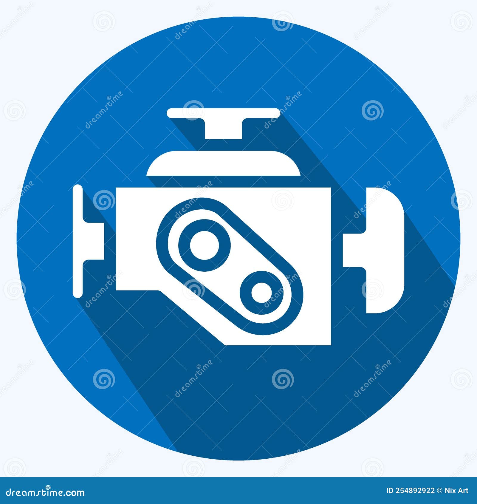 Icon Engine Warning. Suitable for Automotive Symbol. Long Shadow Style ...