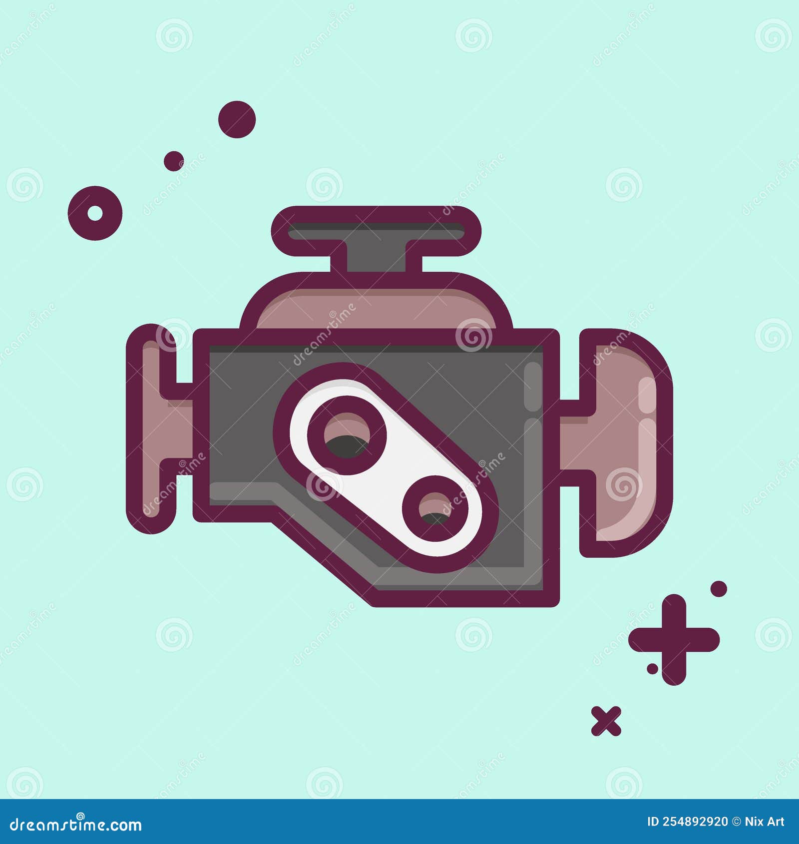 Icon Engine Warning. Suitable for Automotive Symbol. MBE Style. Simple ...