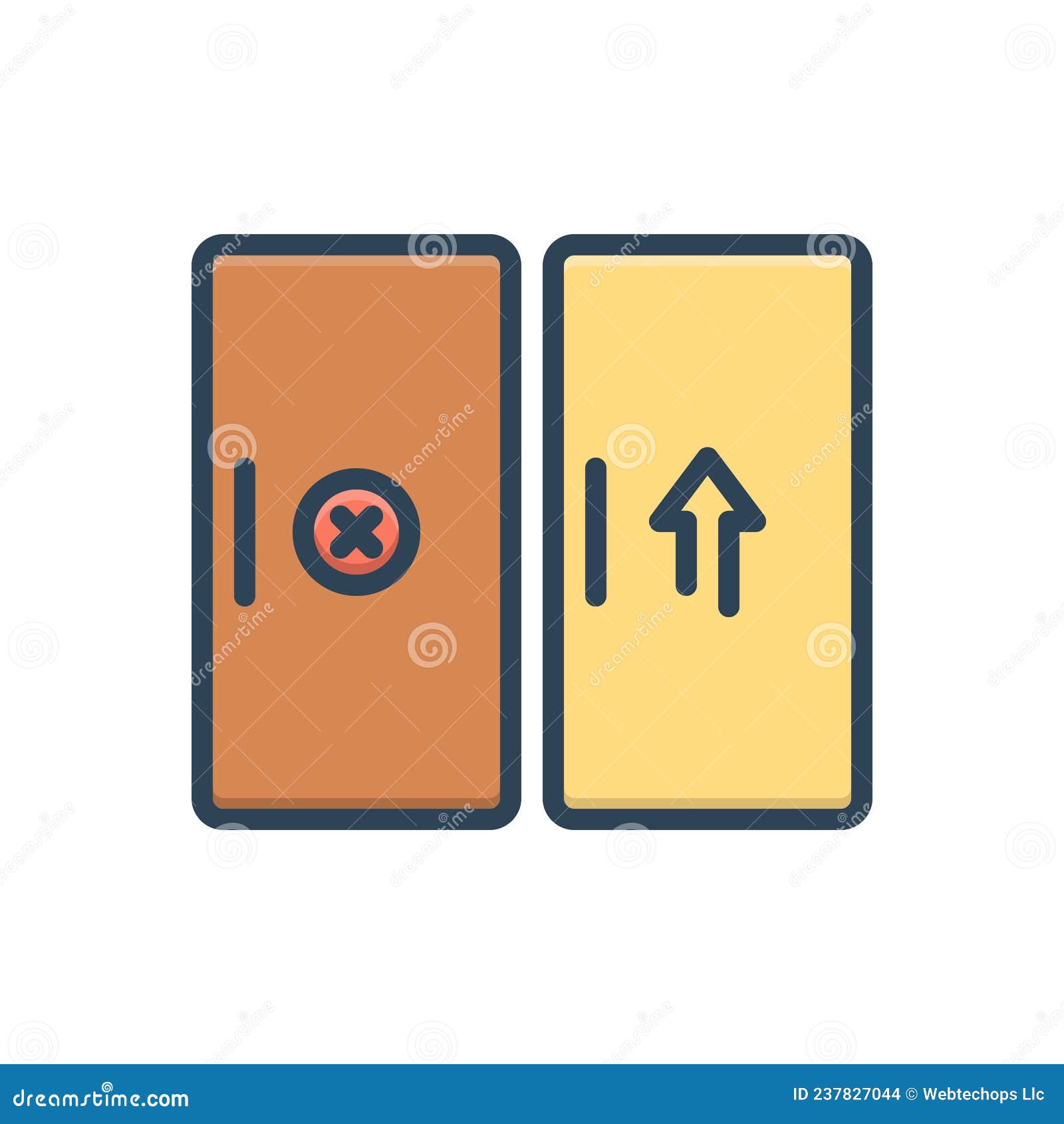 Color Illustration Icon for Entrance, Gateway and Door Stock ...