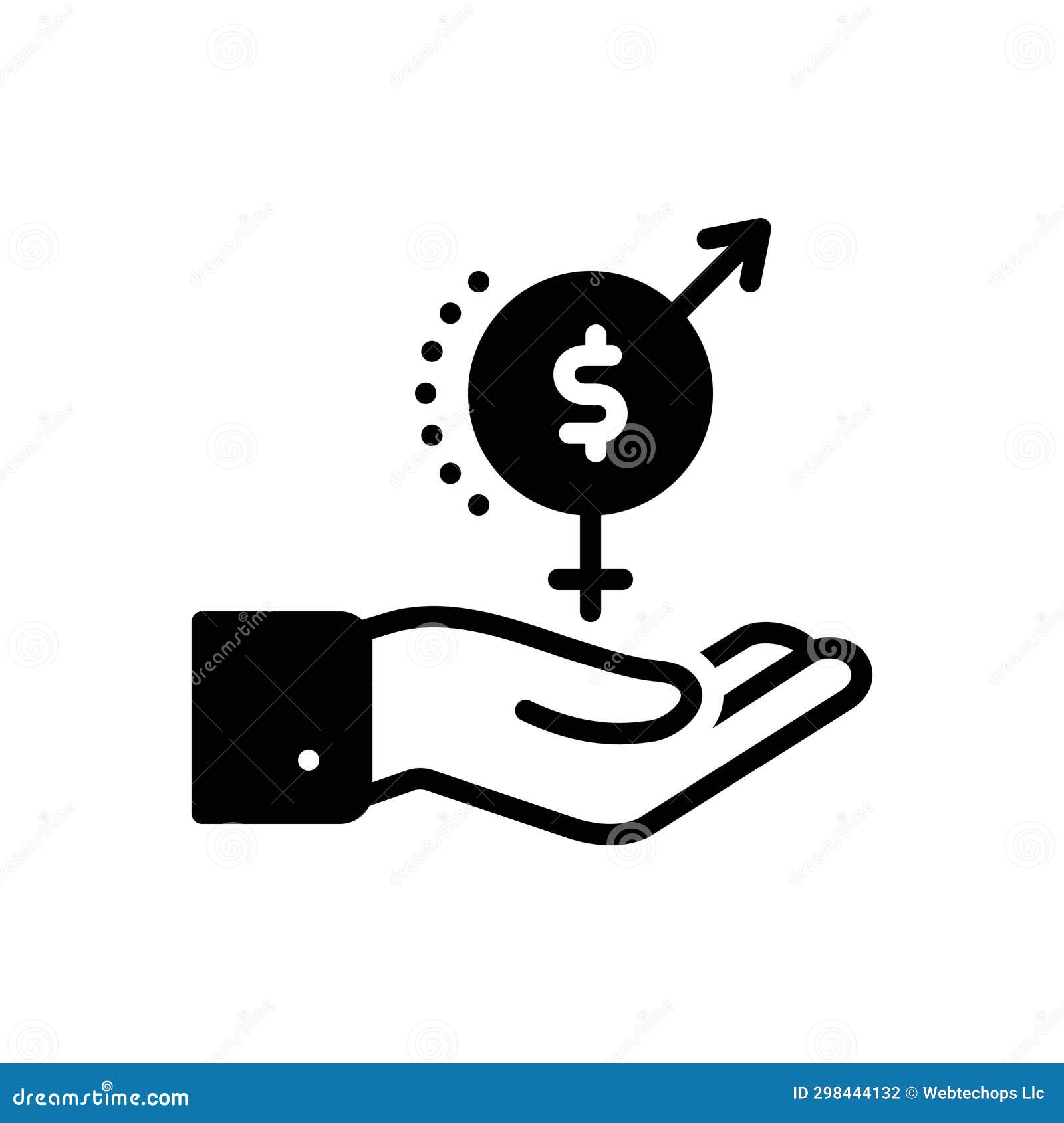 Black Solid Icon for Equality, Money and Investment Stock Vector ...