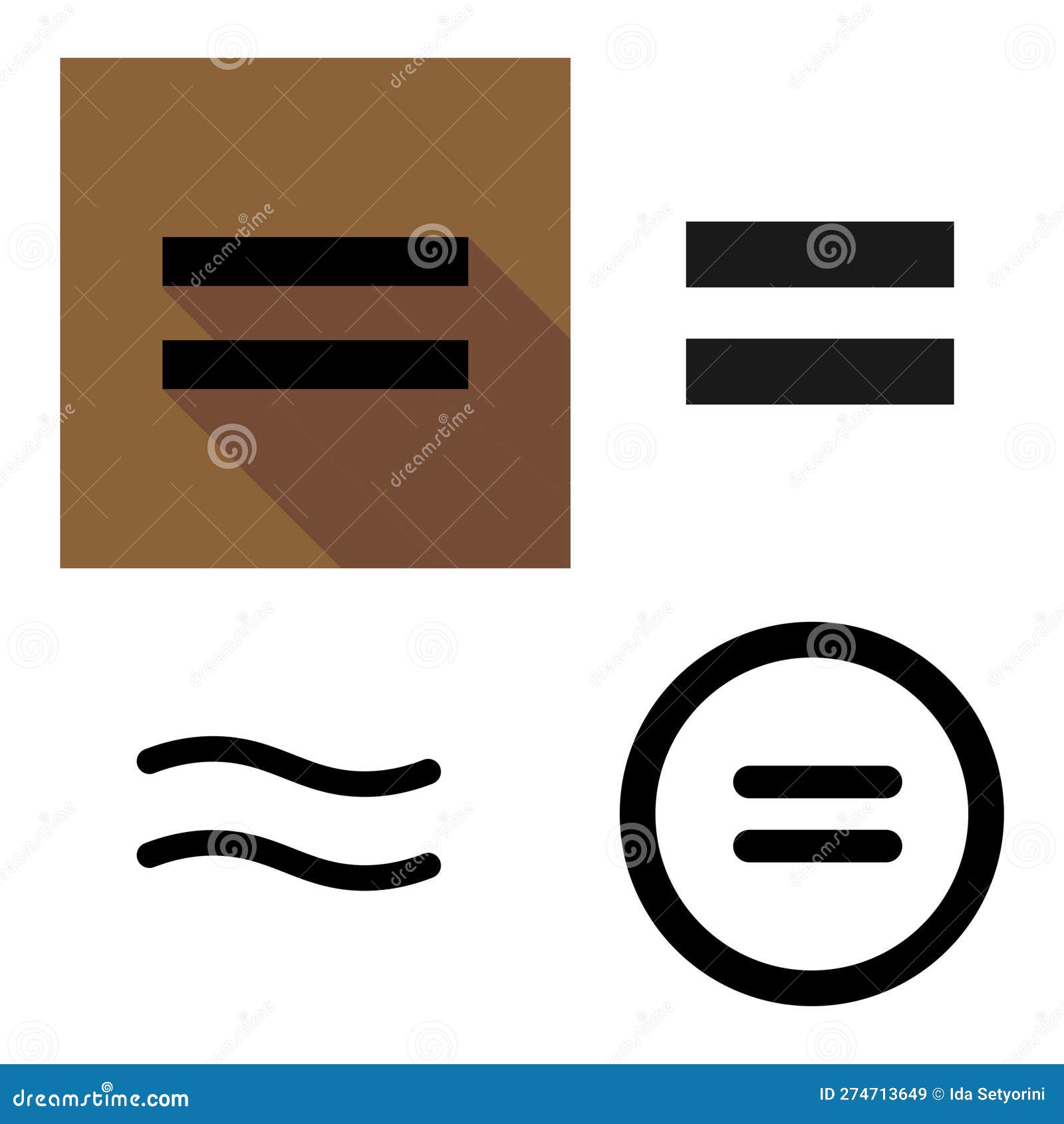 Icon equals vector stock illustration. Illustration of icon - 274713649