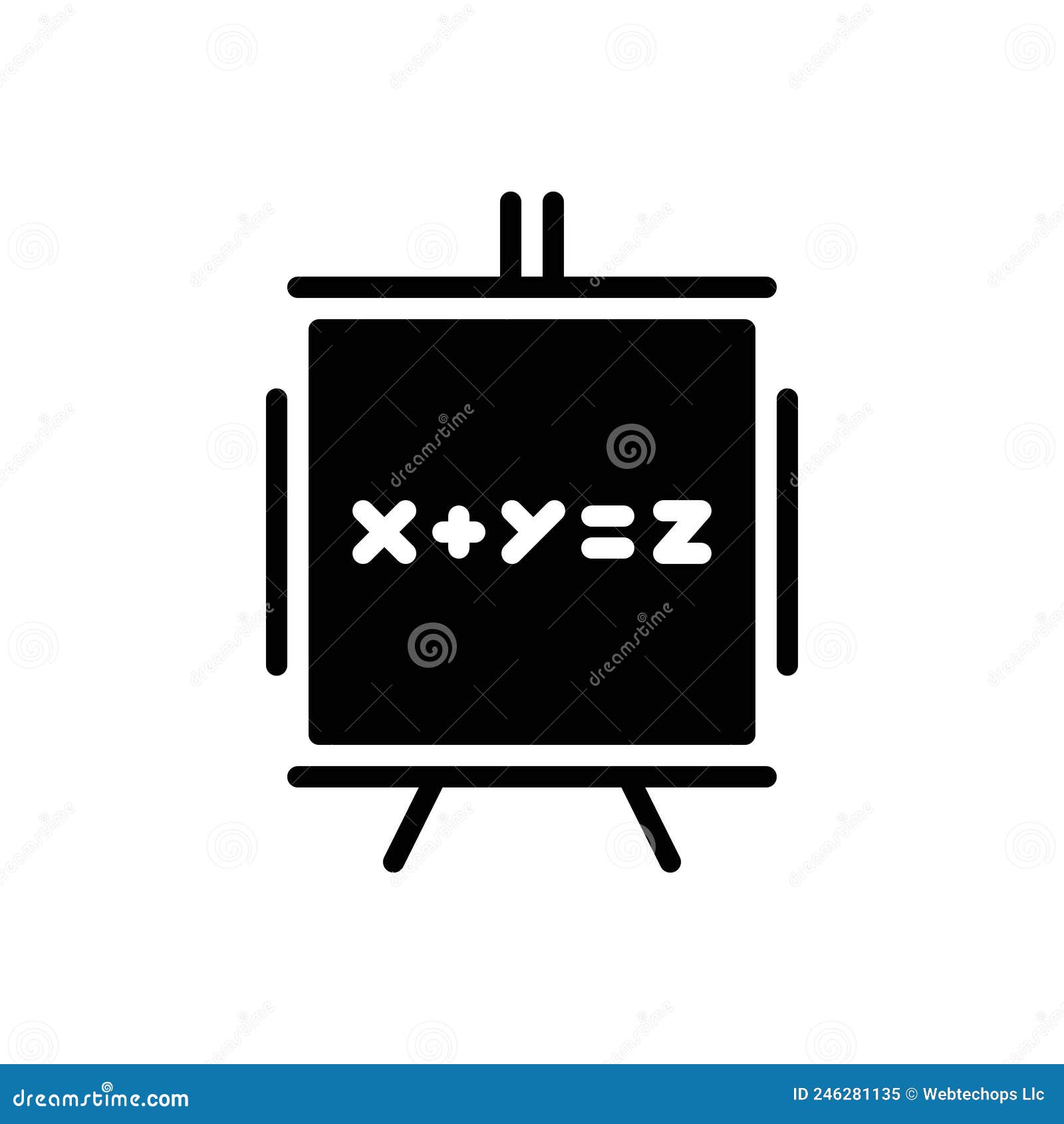 Black Solid Icon for Equation, Sum and Calculation Stock Vector ...
