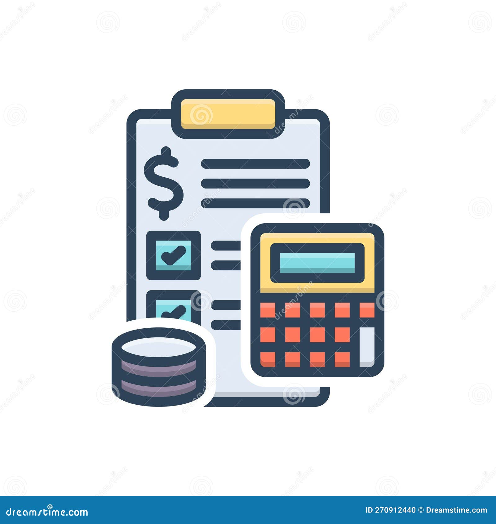 Color Illustration Icon for Estimated, Percentage and Cash Stock Vector ...