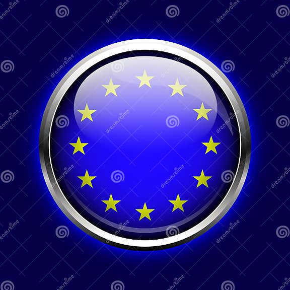 Icon European Union. EU Flag Button Stock Vector - Illustration of ...