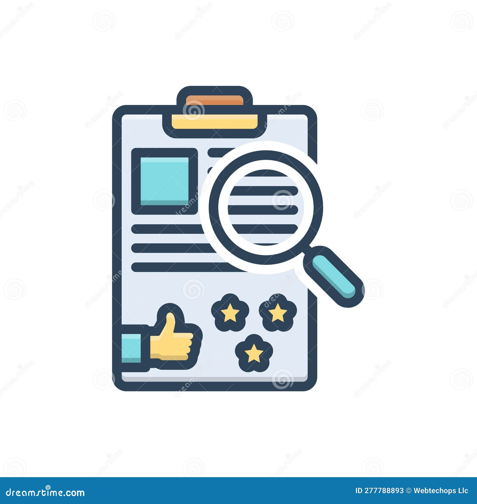 Color Illustration Icon for Evaluating, Examining and Review Stock ...