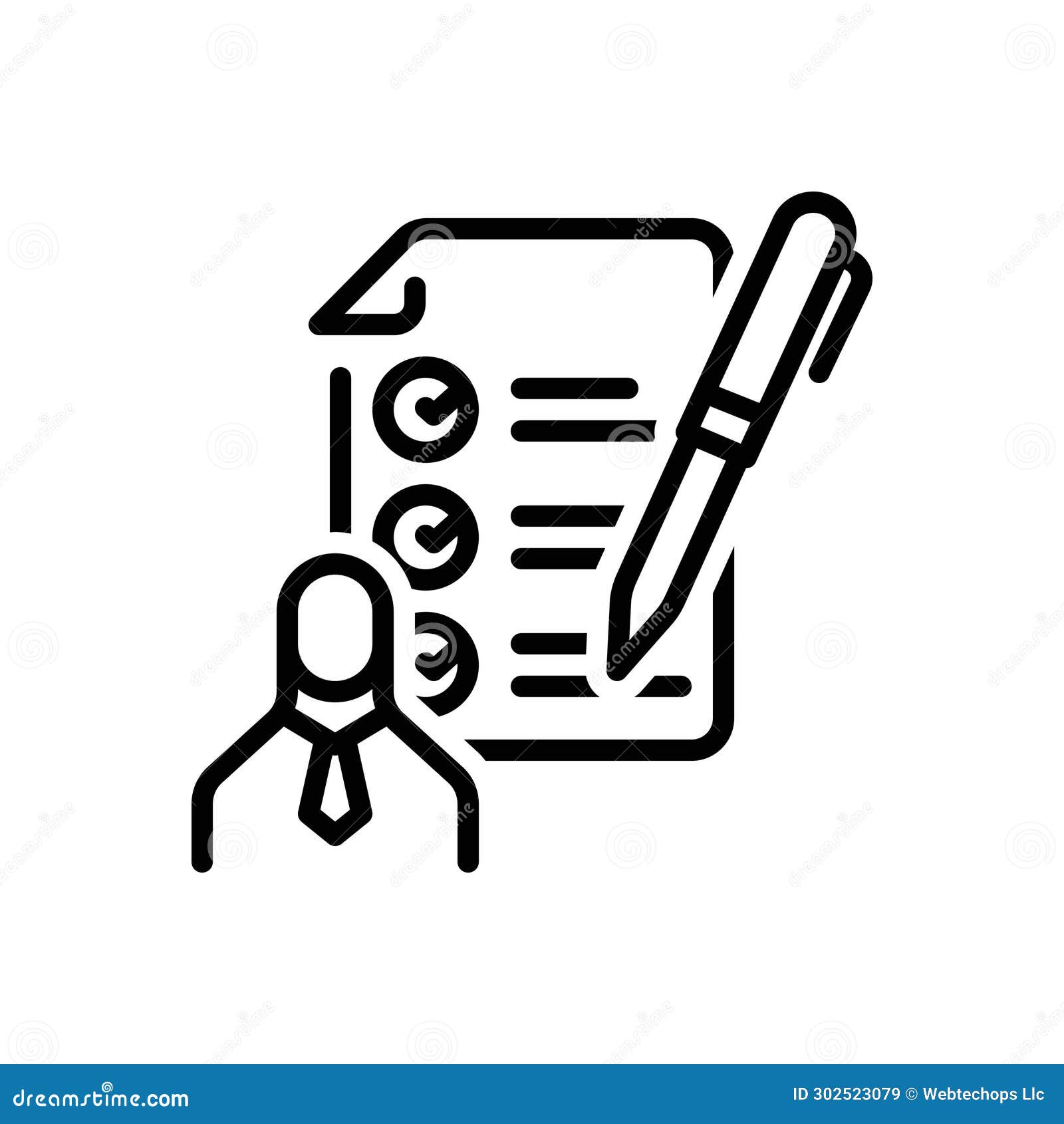Black Line Icon for Evaluation, Assessment and Sheet Stock Vector ...