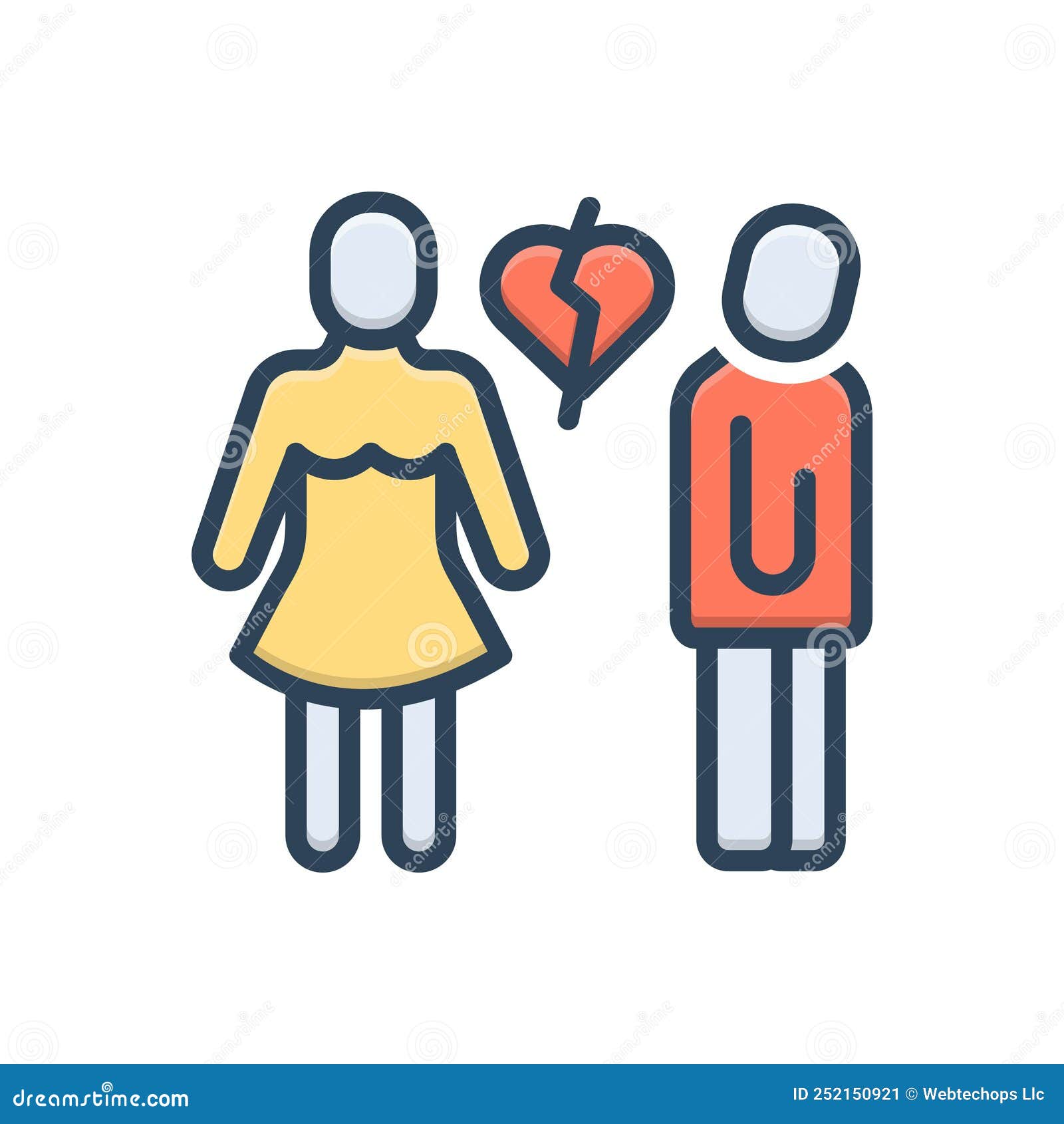 Color Illustration Icon for Ex, Couple and Girlfriend Stock Vector ...