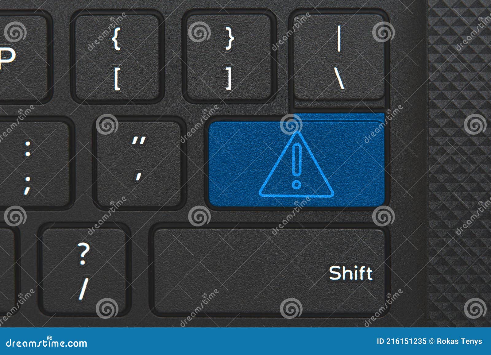 Icon of Exclamation Mark on Keyboard Key. Concept of Danger and Warning ...