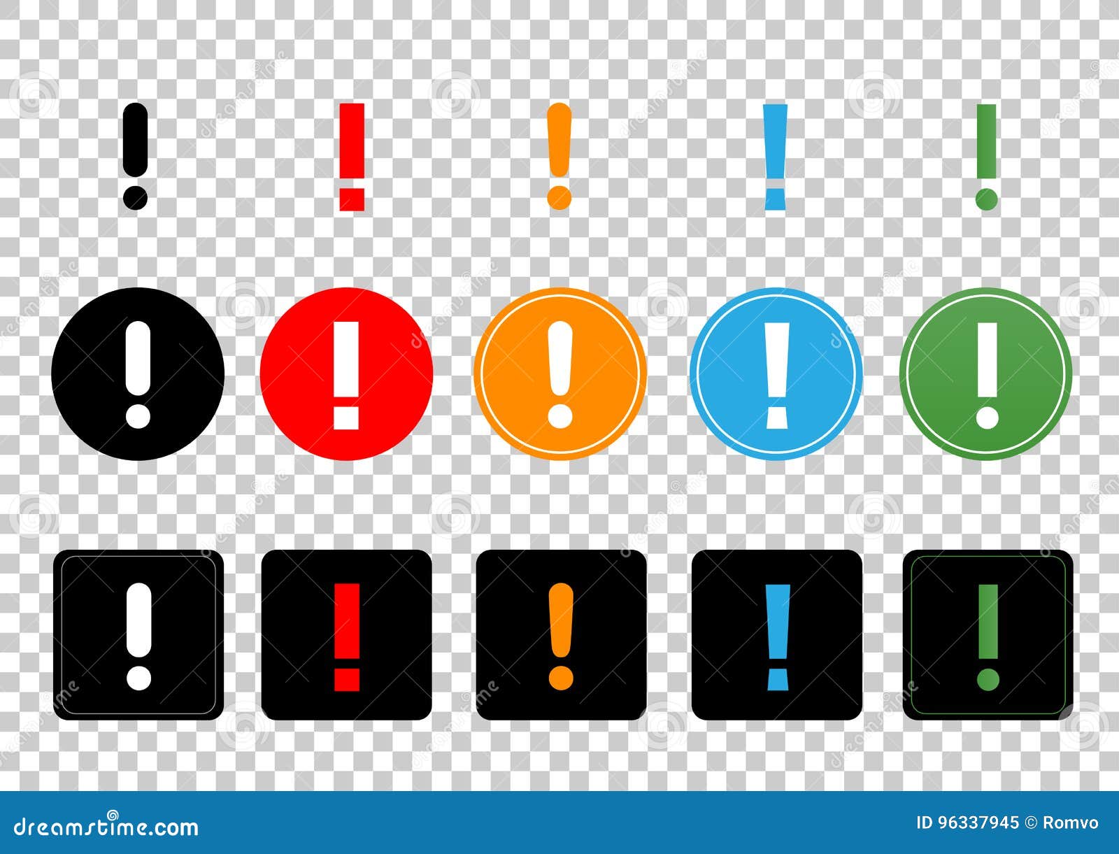 Icon exclamation mark stock vector. Illustration of circle - 96337945