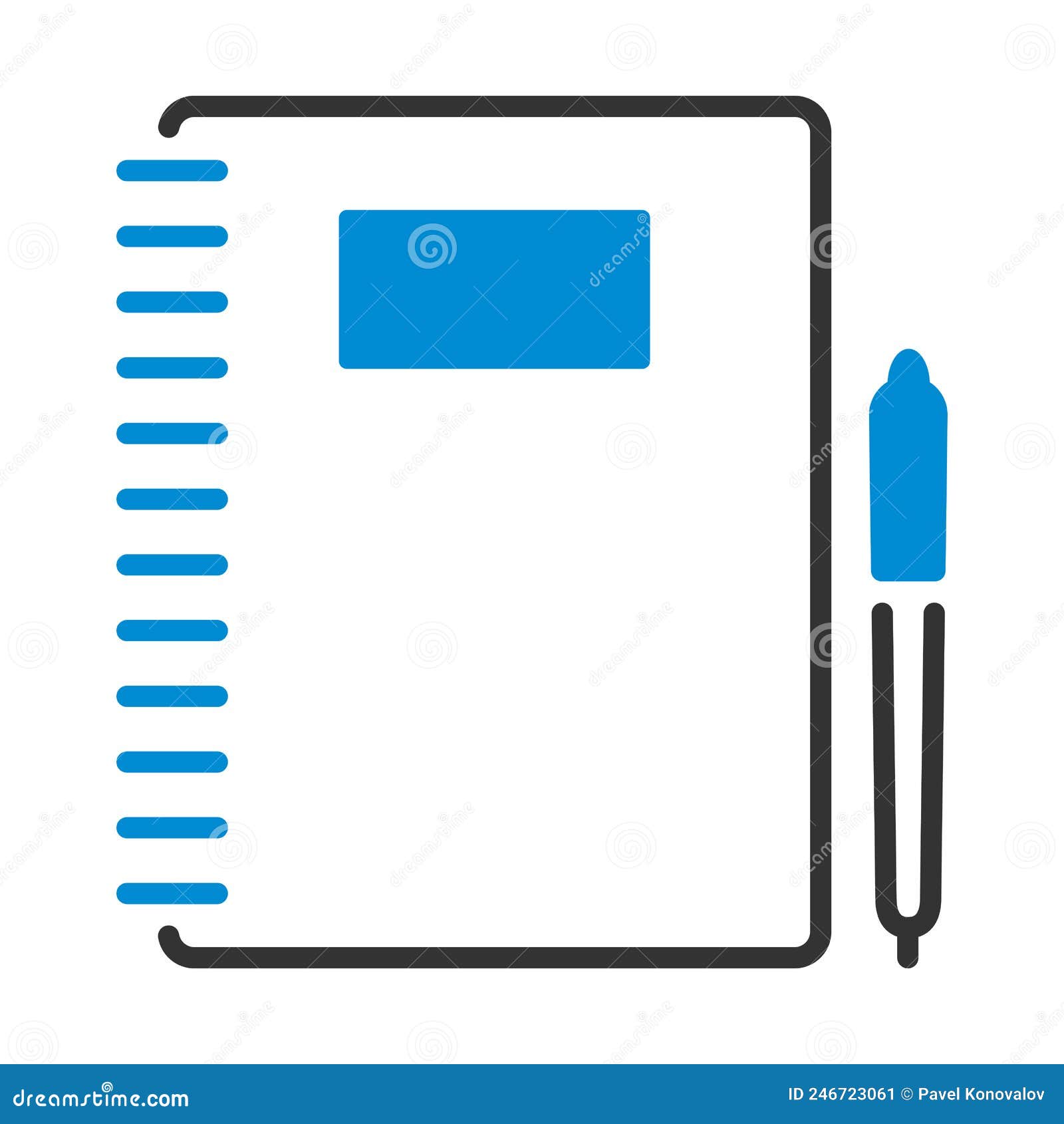 Icon of Exercise Book stock vector. Illustration of color - 246723061