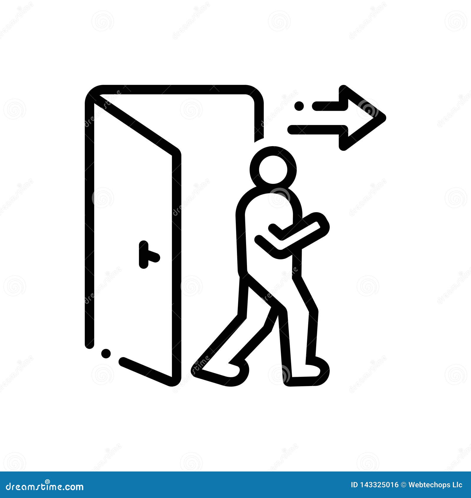 Black Line Icon for Exit, Egress and Vent Stock Illustration ...