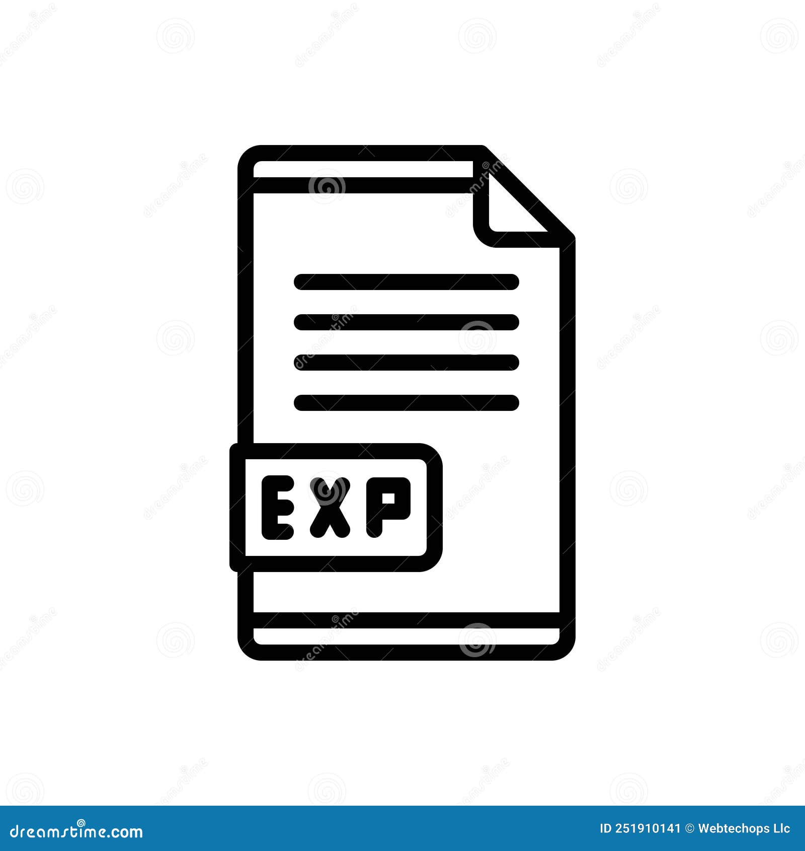 Black Line Icon for Exp, Expiration and Closure Stock Vector ...
