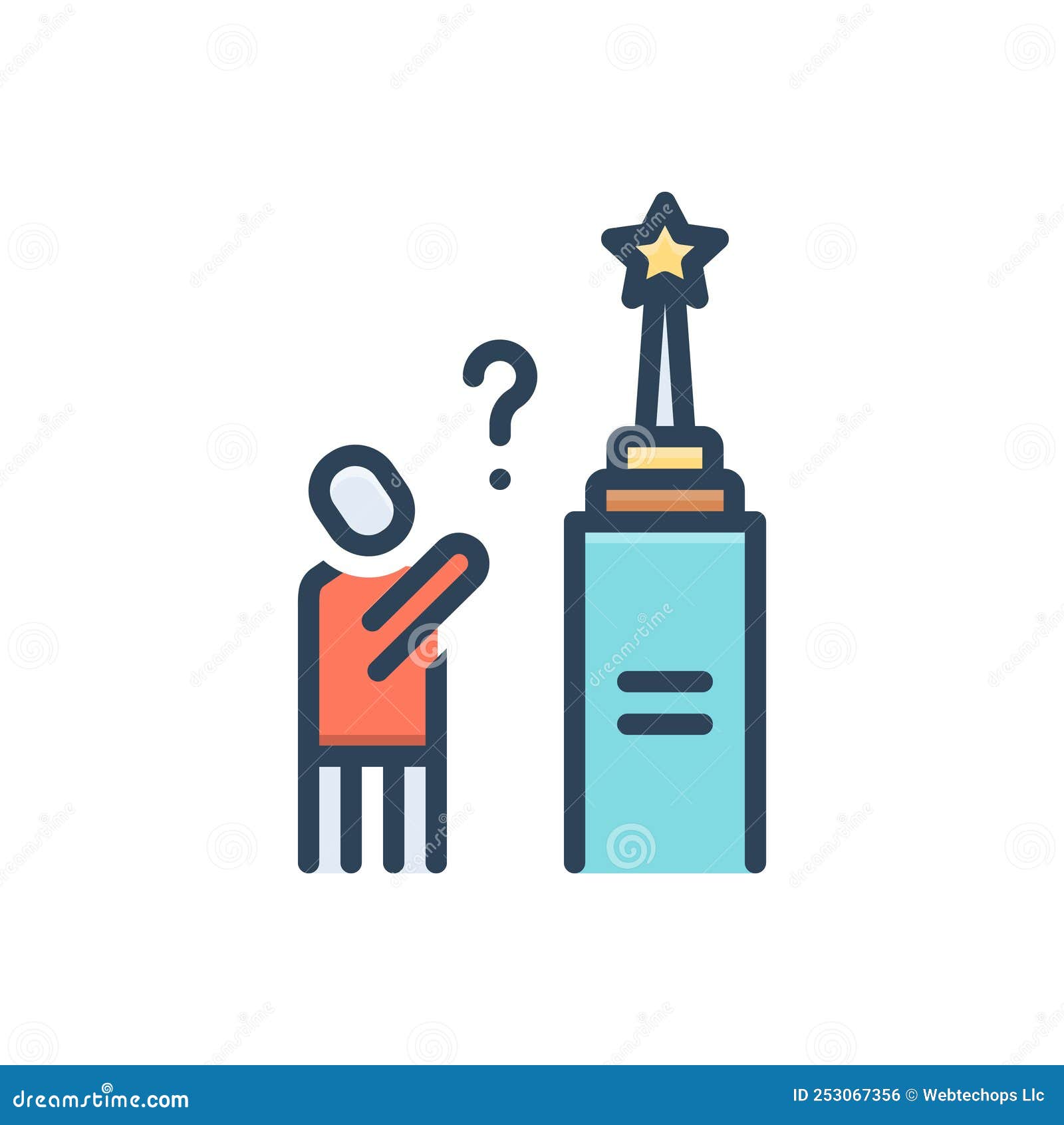 Color Illustration Icon for Expectations, Prediction and Achieve Stock ...