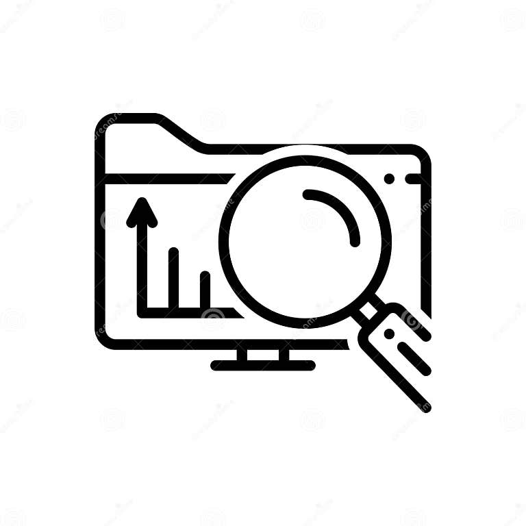 Black Line Icon for Exploratory, Explorative and Research Stock Vector ...
