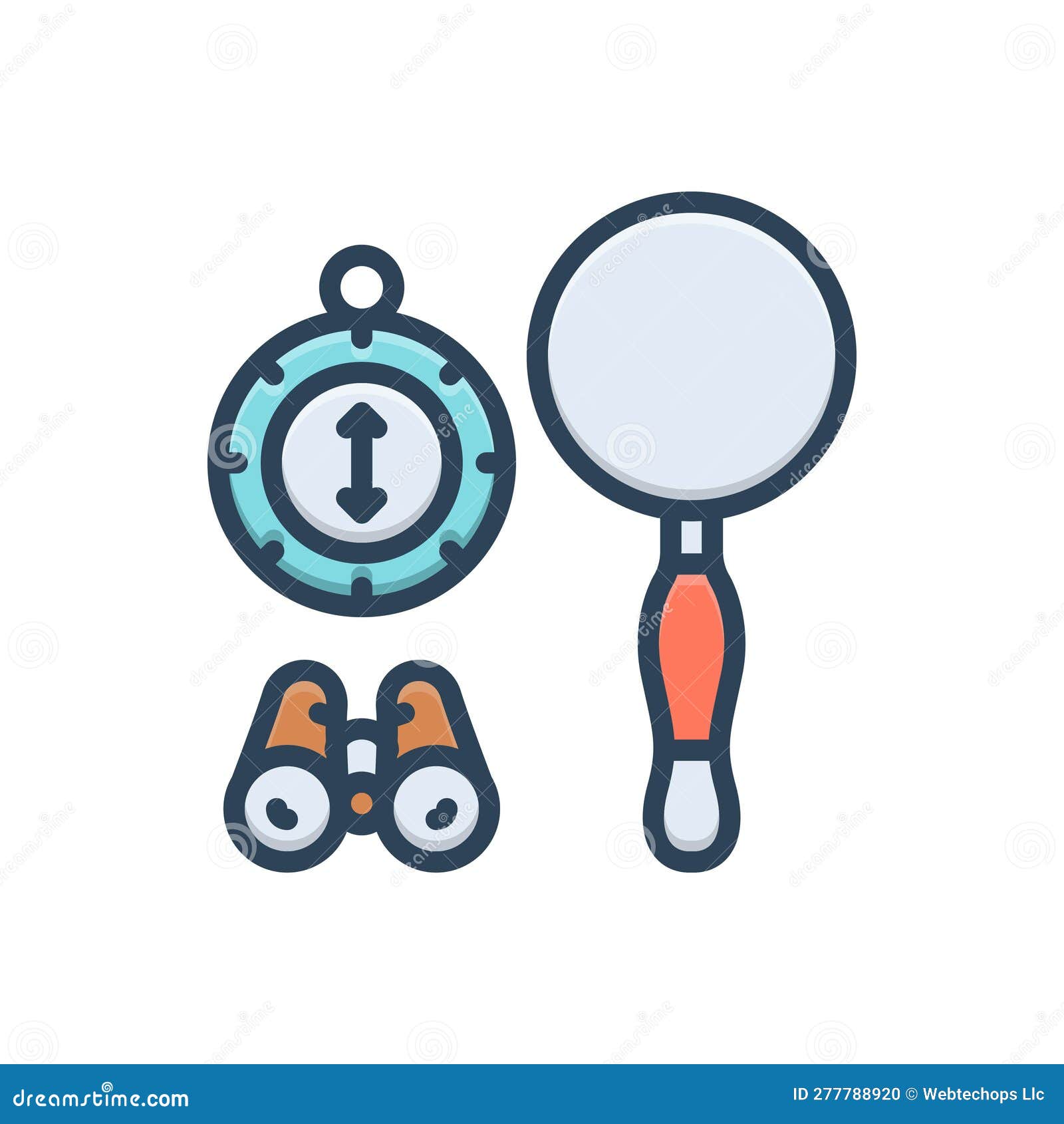 Color Illustration Icon for Explorer, Investigator and Seeker Stock ...