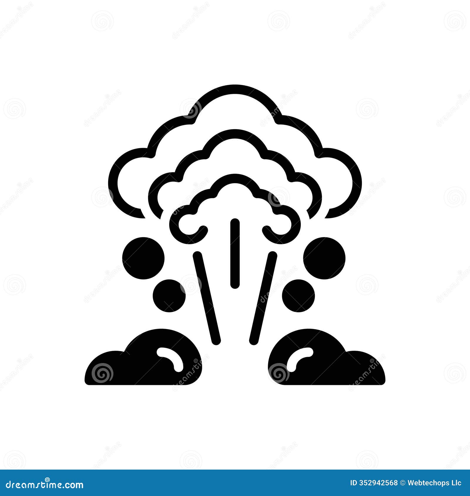 Black Solid Icon for Explosion, Blast and Caution Stock Illustration ...