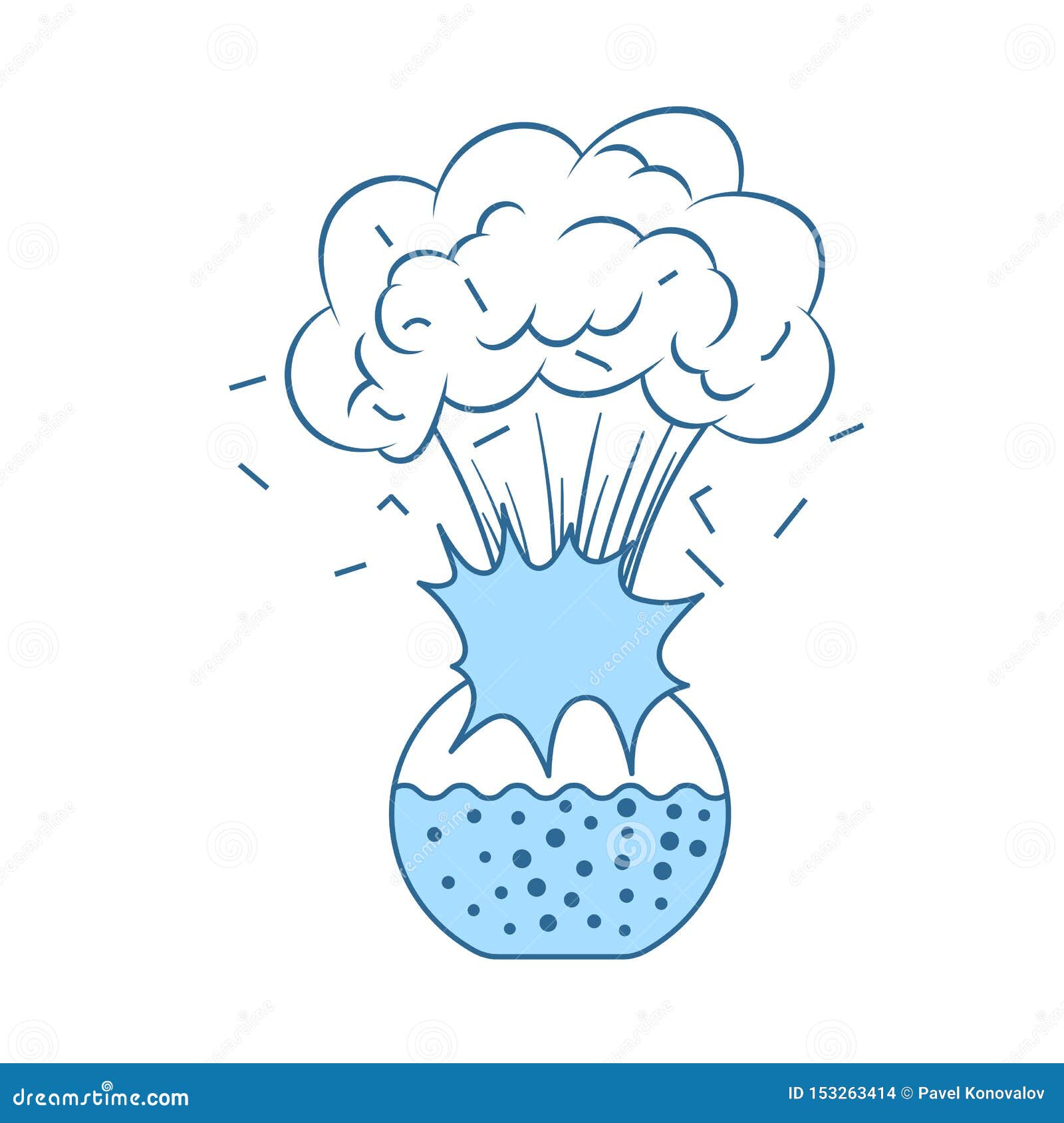 Chemical Experiment, Explosion In The Flask Vector Illustration ... Chemical Experiment, Explosion In The Flask Vector Illustration ...