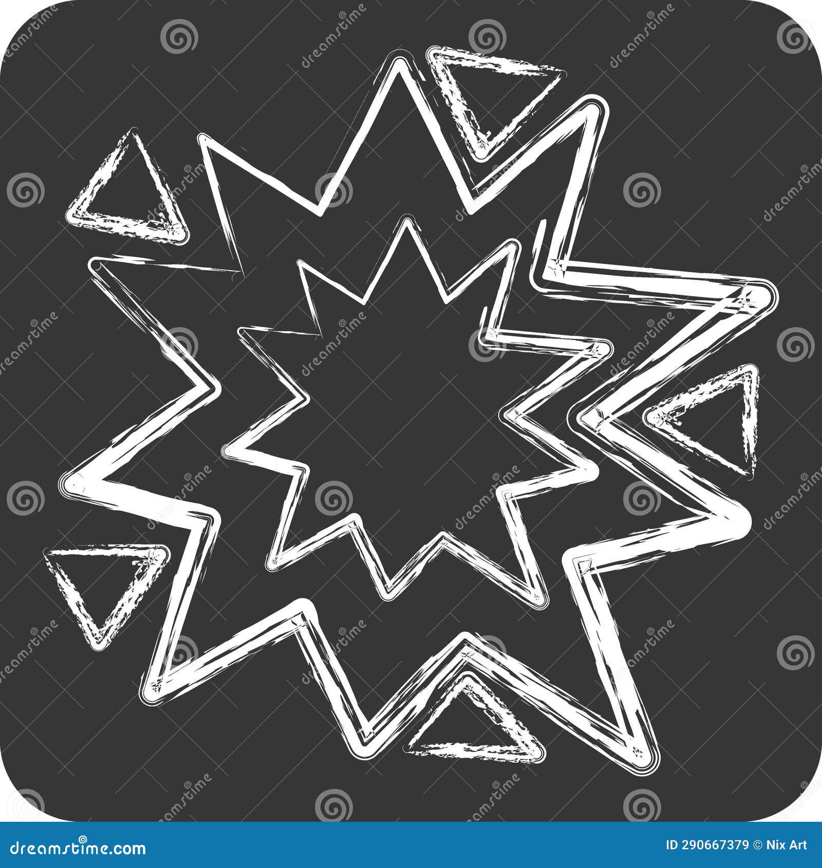 Icon Explosion. Related To Mining Symbol. Chalk Style. Simple Design ...