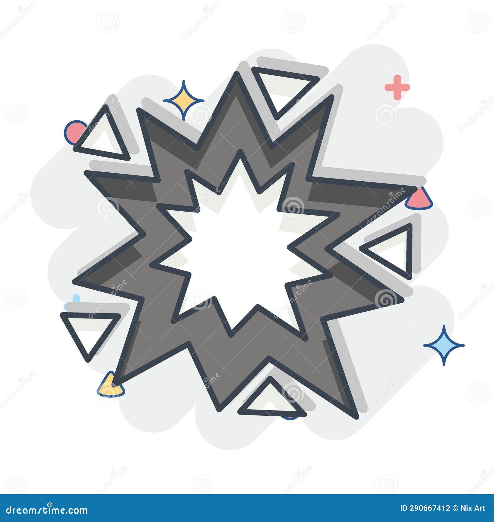 Icon Explosion. Related To Mining Symbol. Comic Style. Simple Design ...