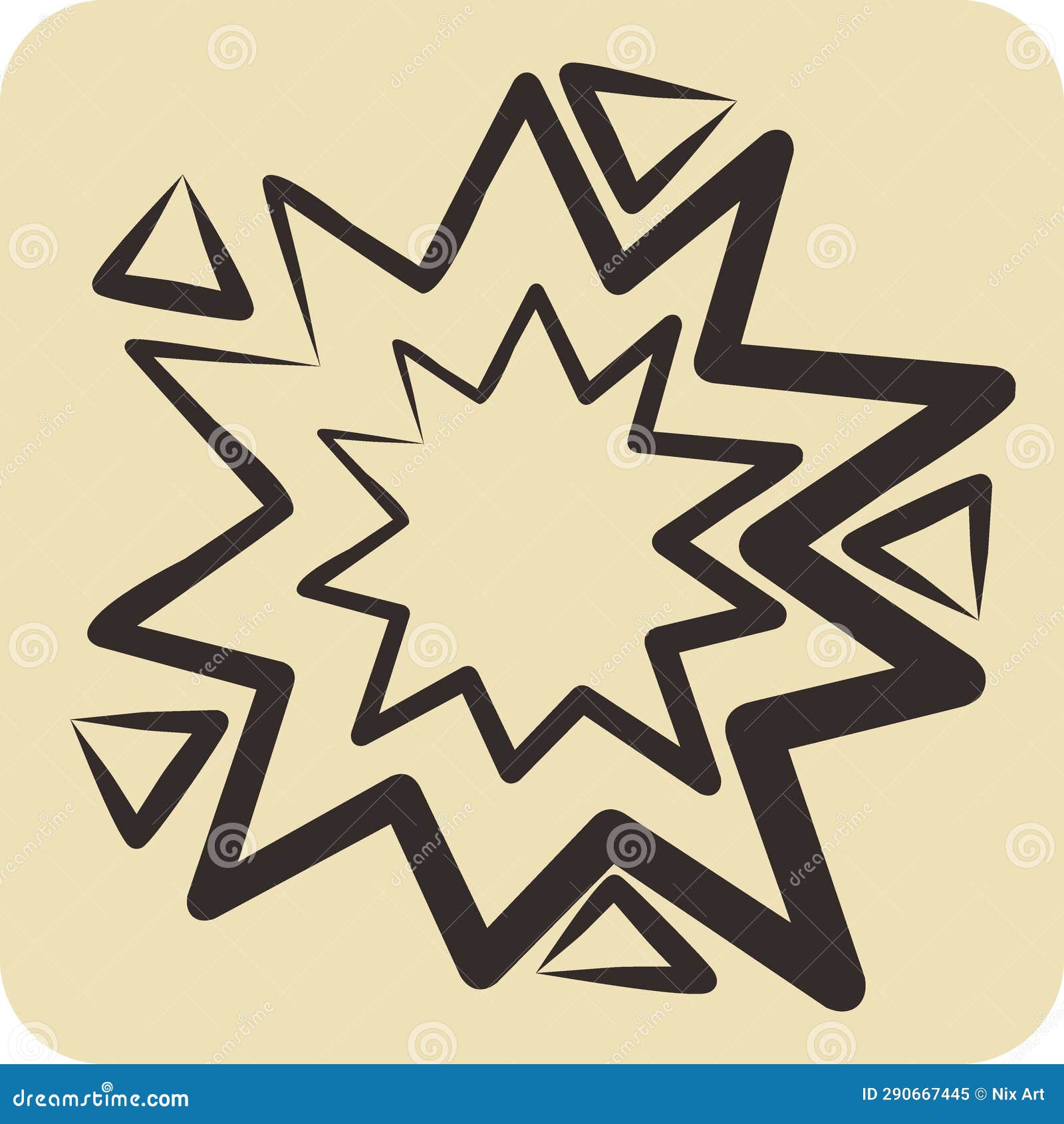 Icon Explosion. Related To Mining Symbol. Hand Drawn Style. Simple ...